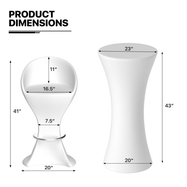 MoNiBloom 3 Piece 2 - Person LED Light Up Bar Stool and Table Modern ...