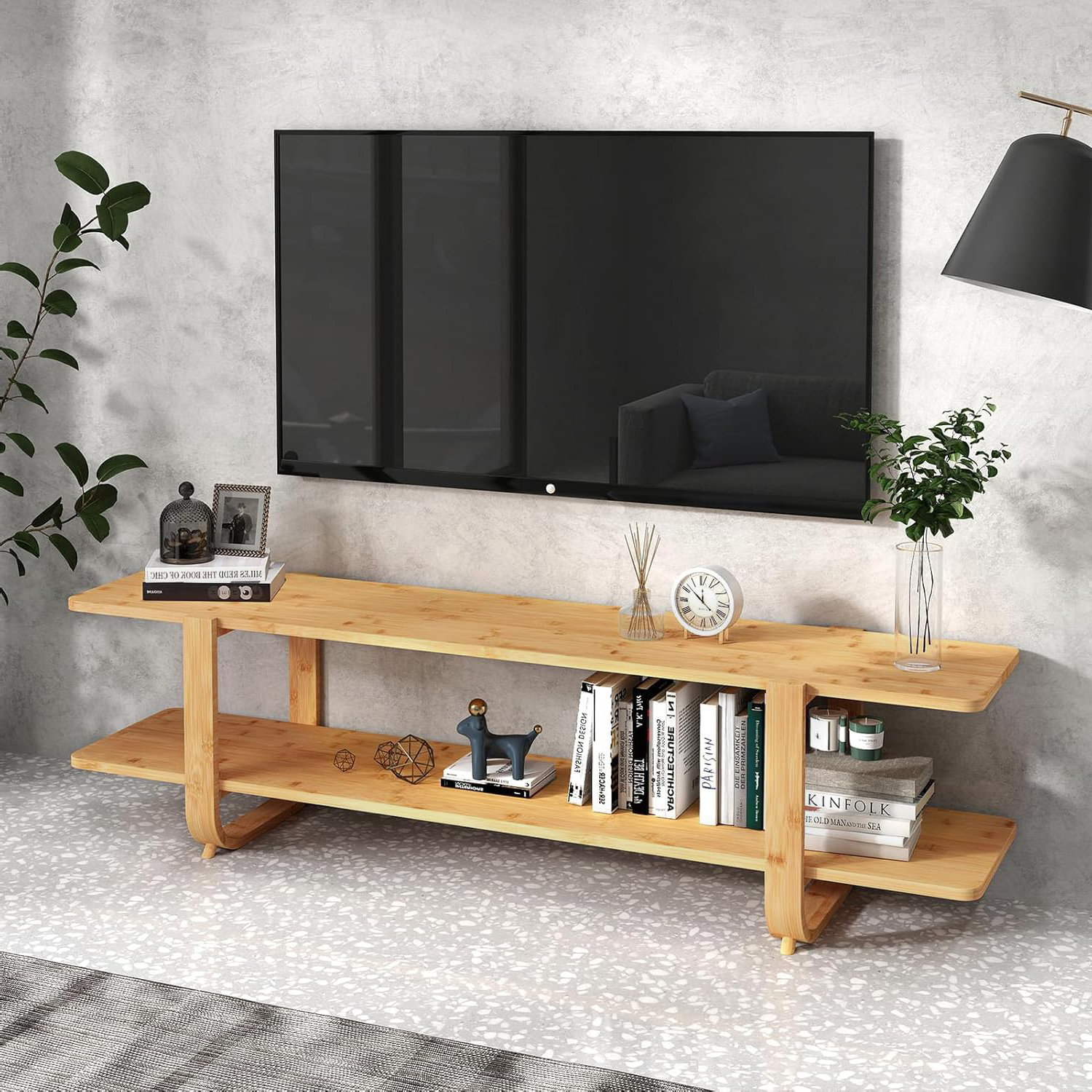George Oliver Bamboo TV Stand with Storage for TVs up to 65'' | Wayfair