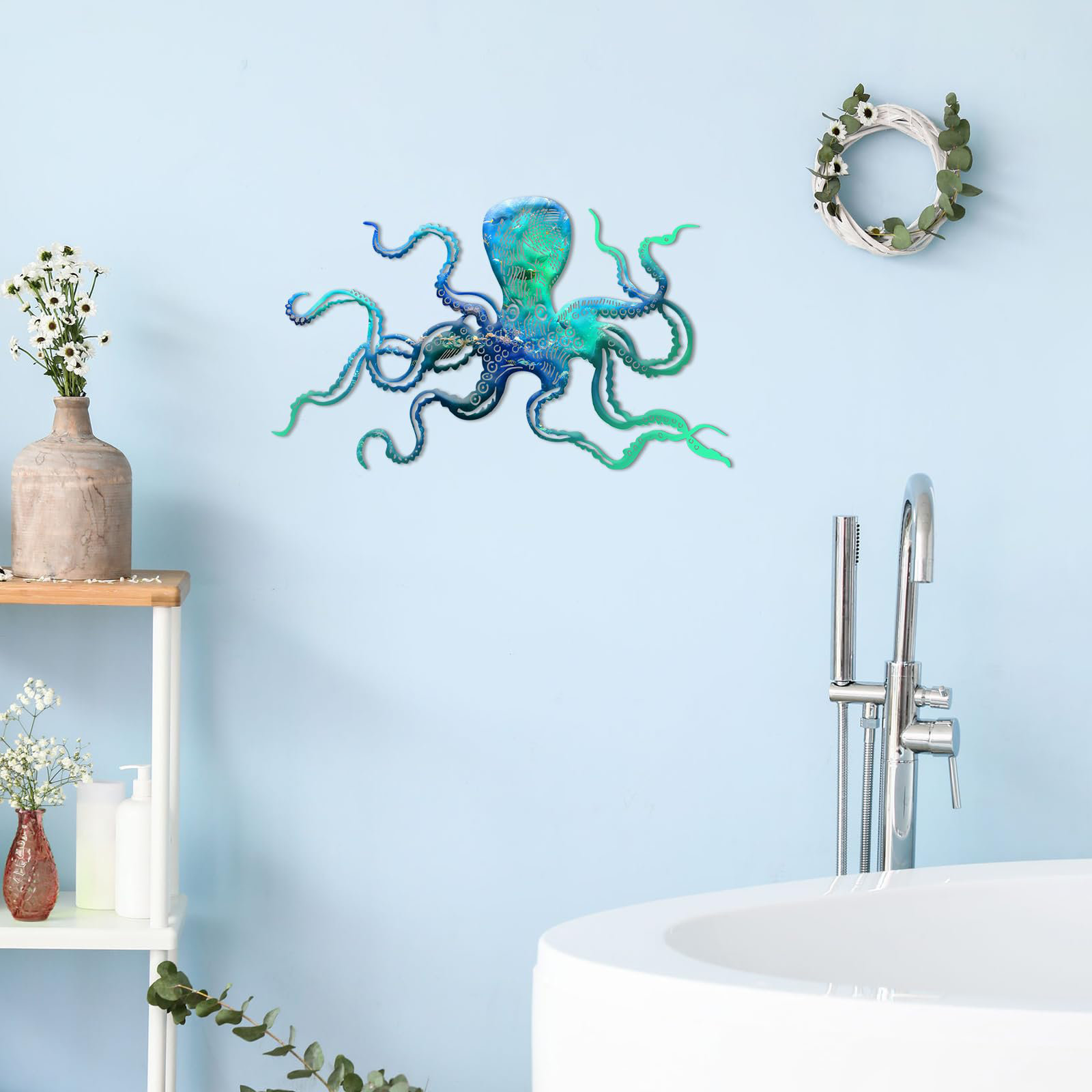 Dovecove Octopus Wall Art Metal Octopus Wall Decor 18 X 11 Inch Extra ...
