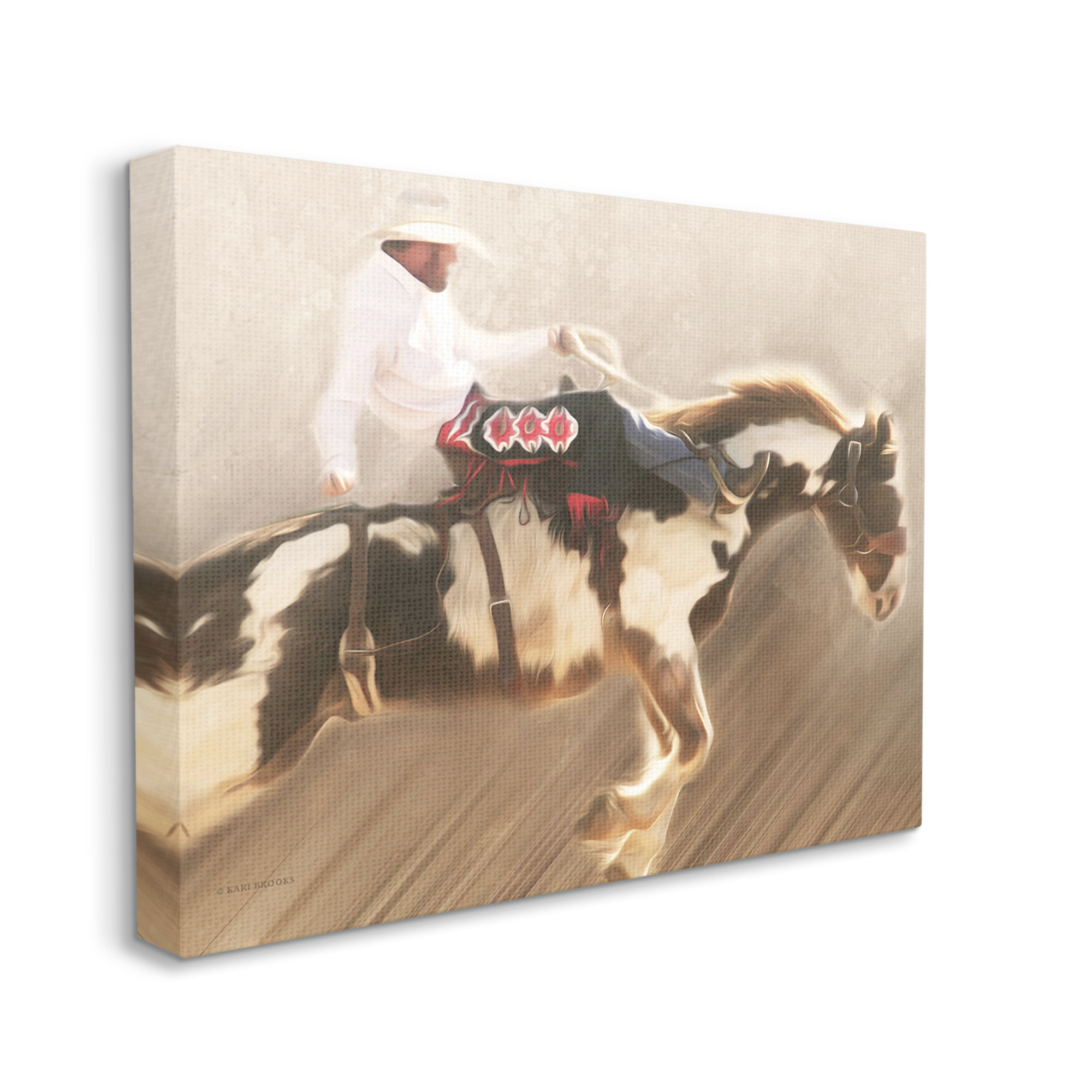 Union Rustic Cowboy Riding Horse On Canvas by Kari Brooks - Wayfair Canada
