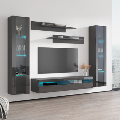 Orren Ellis FLYAB3 Floating Entertainment Center for TVs up to 70 ...