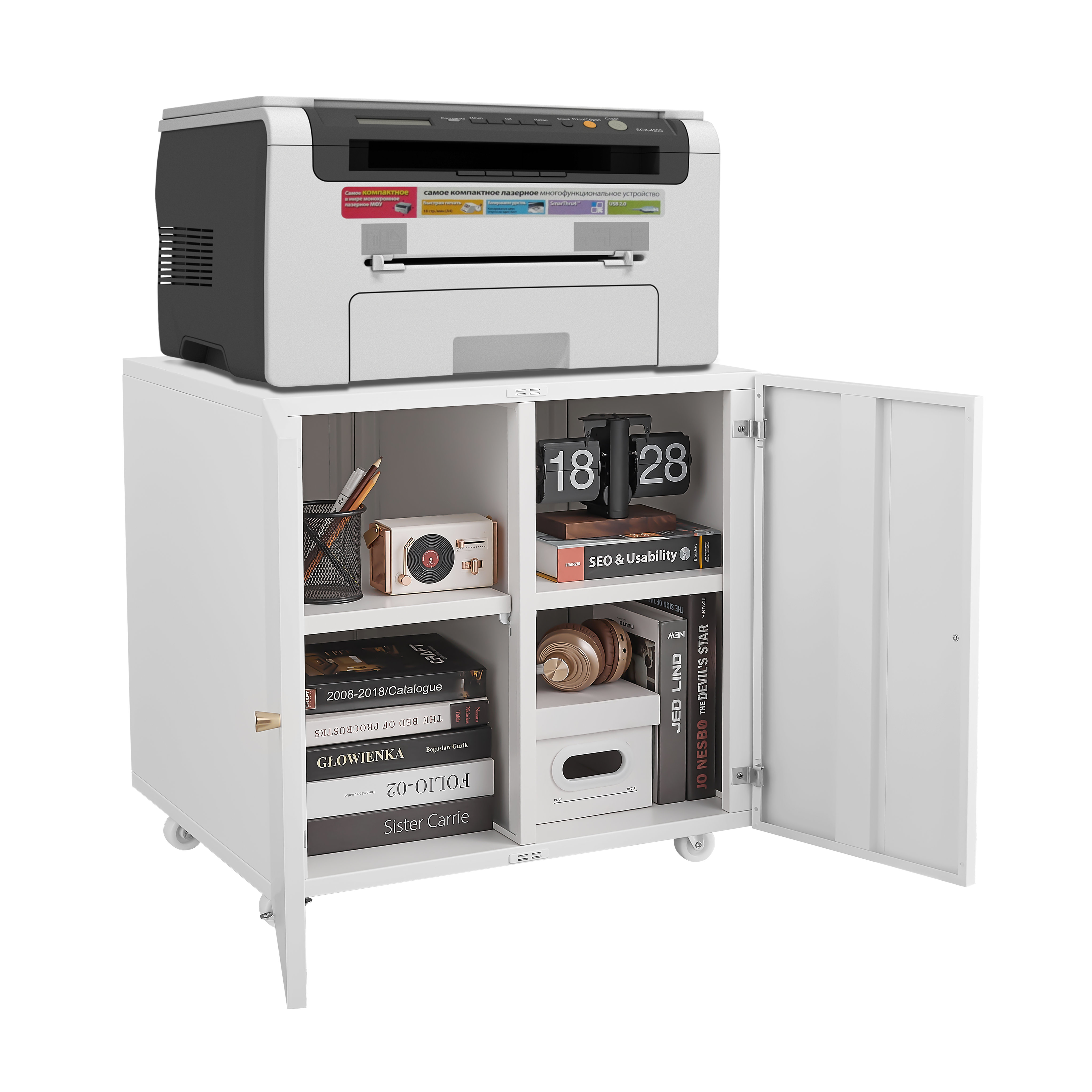 George Oliver Home Office Printer Stand with Wheels, Printer Tables ...