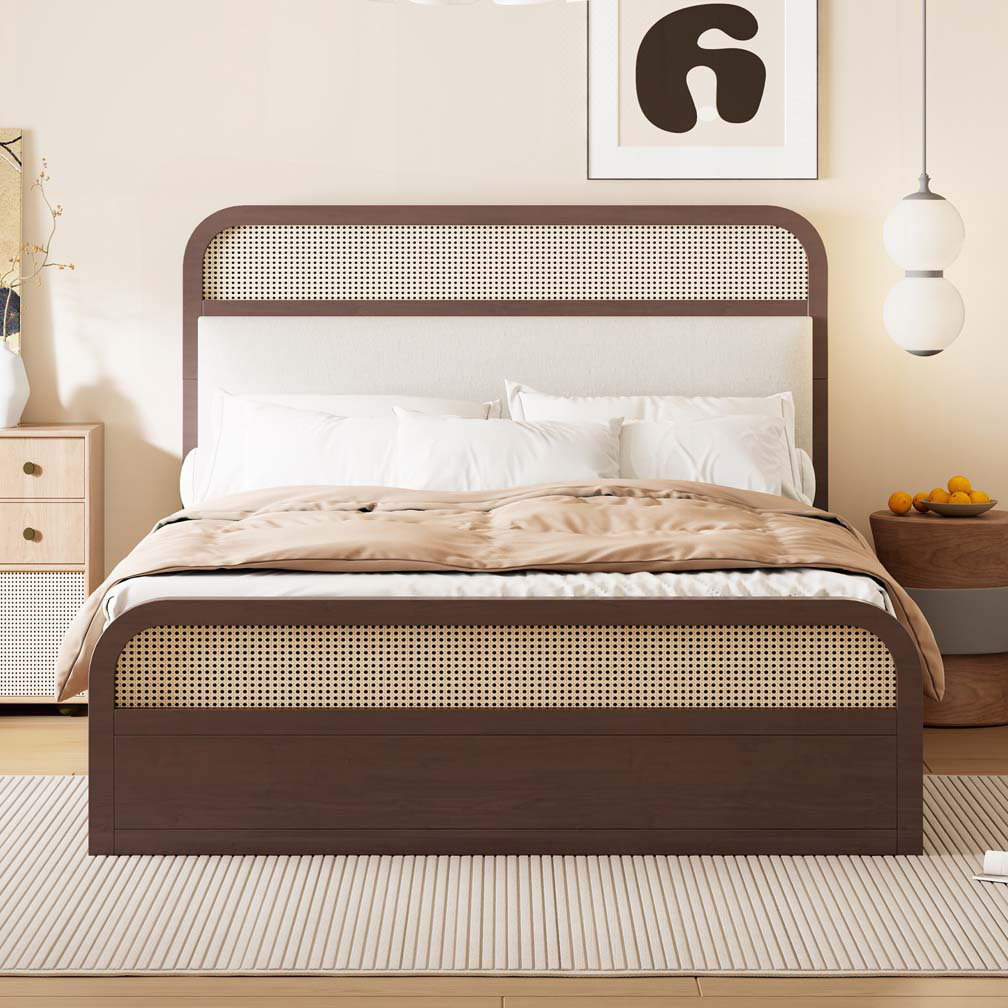 Latitude Run® Wooden Storage Platform Bed, with 2 Big Drawers,Trundle ...