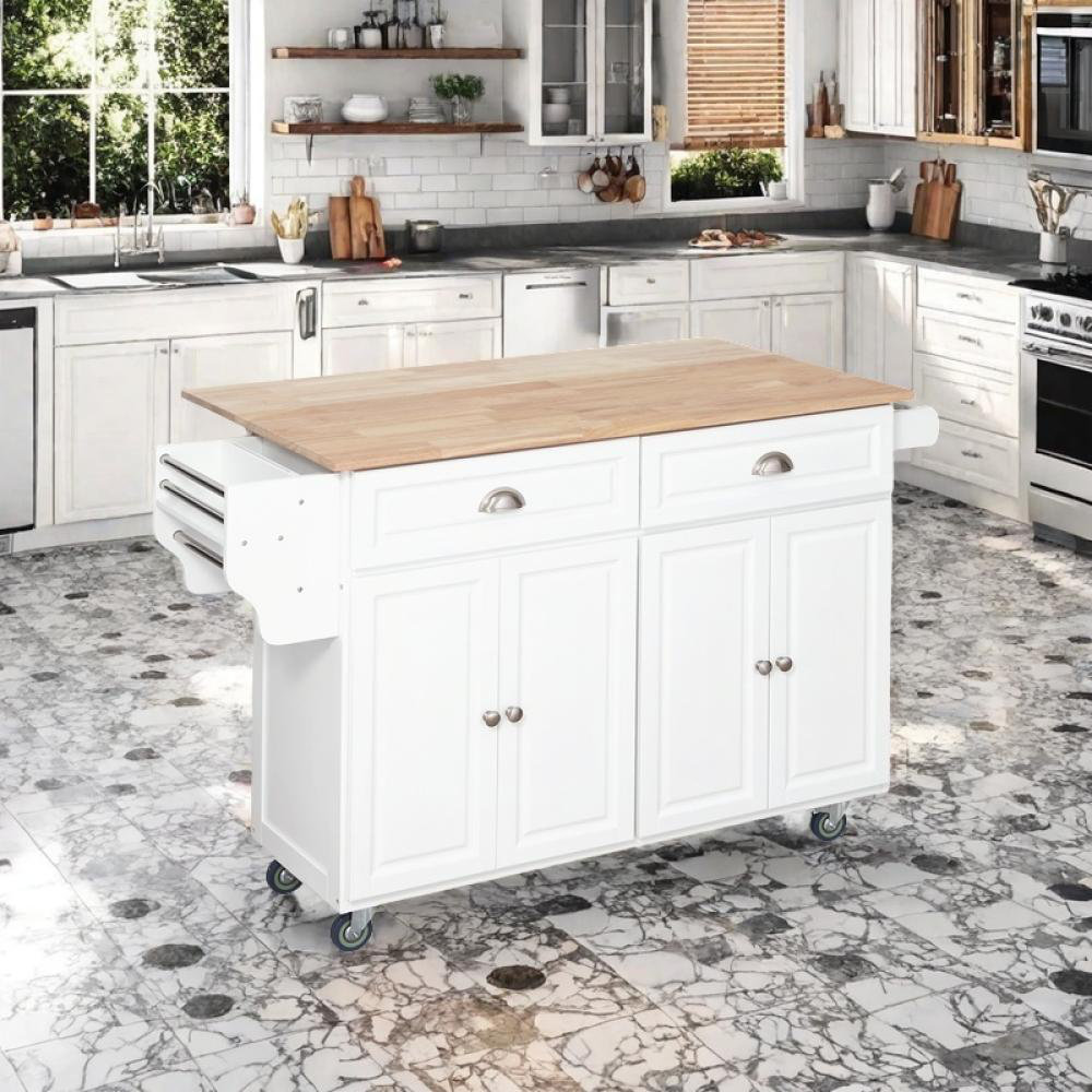 Lark Manor Kitchen Island with Solid Wood Drop Leaf - Wayfair Canada