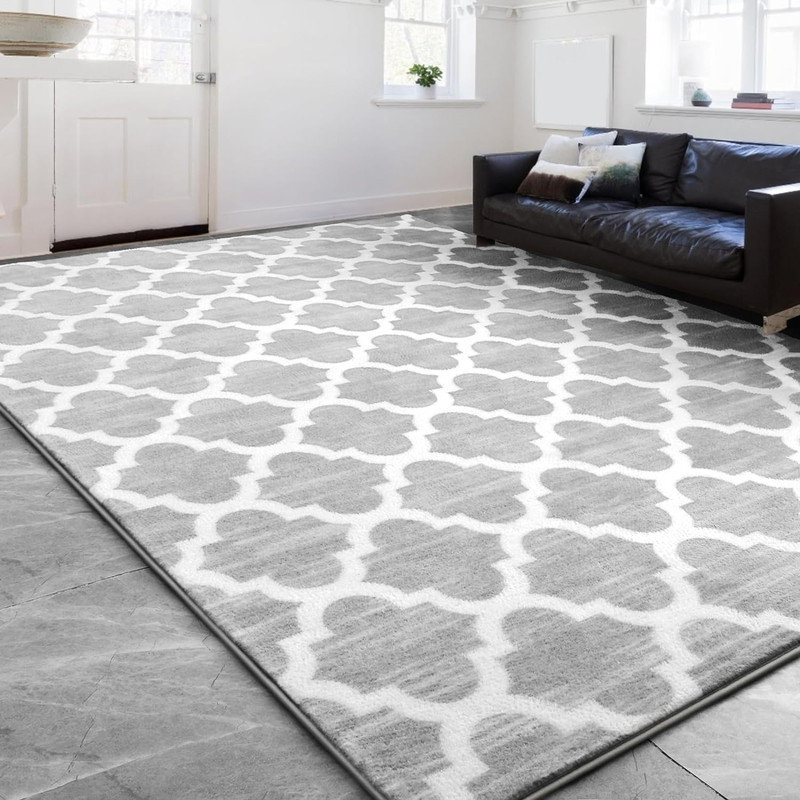 Lark Manor Large 5x8 Geometric Shag Modern Area Rug for Living Room ...