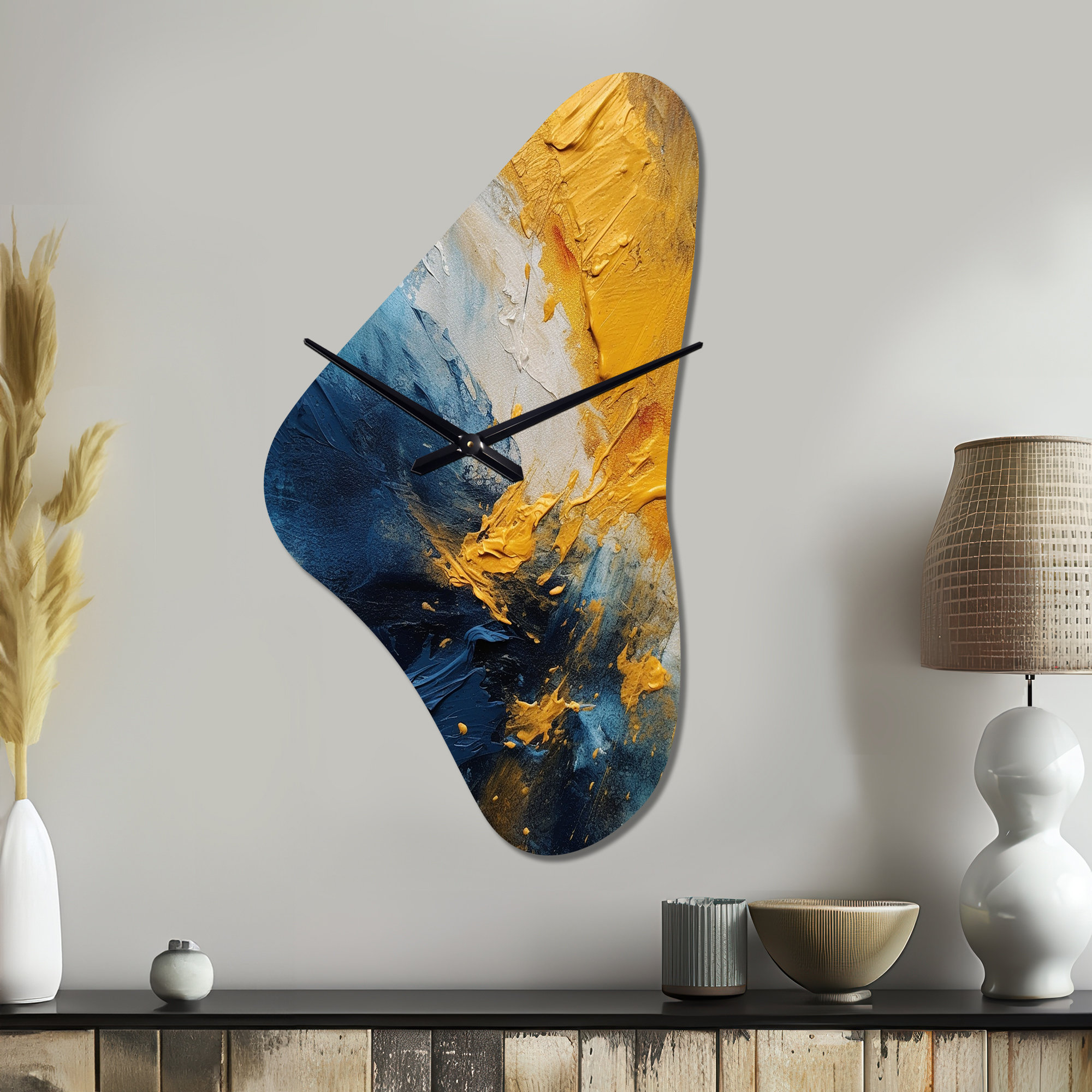 East Urban Home Malhotra - Boomerang Shape Decorative Blue Abstract ...