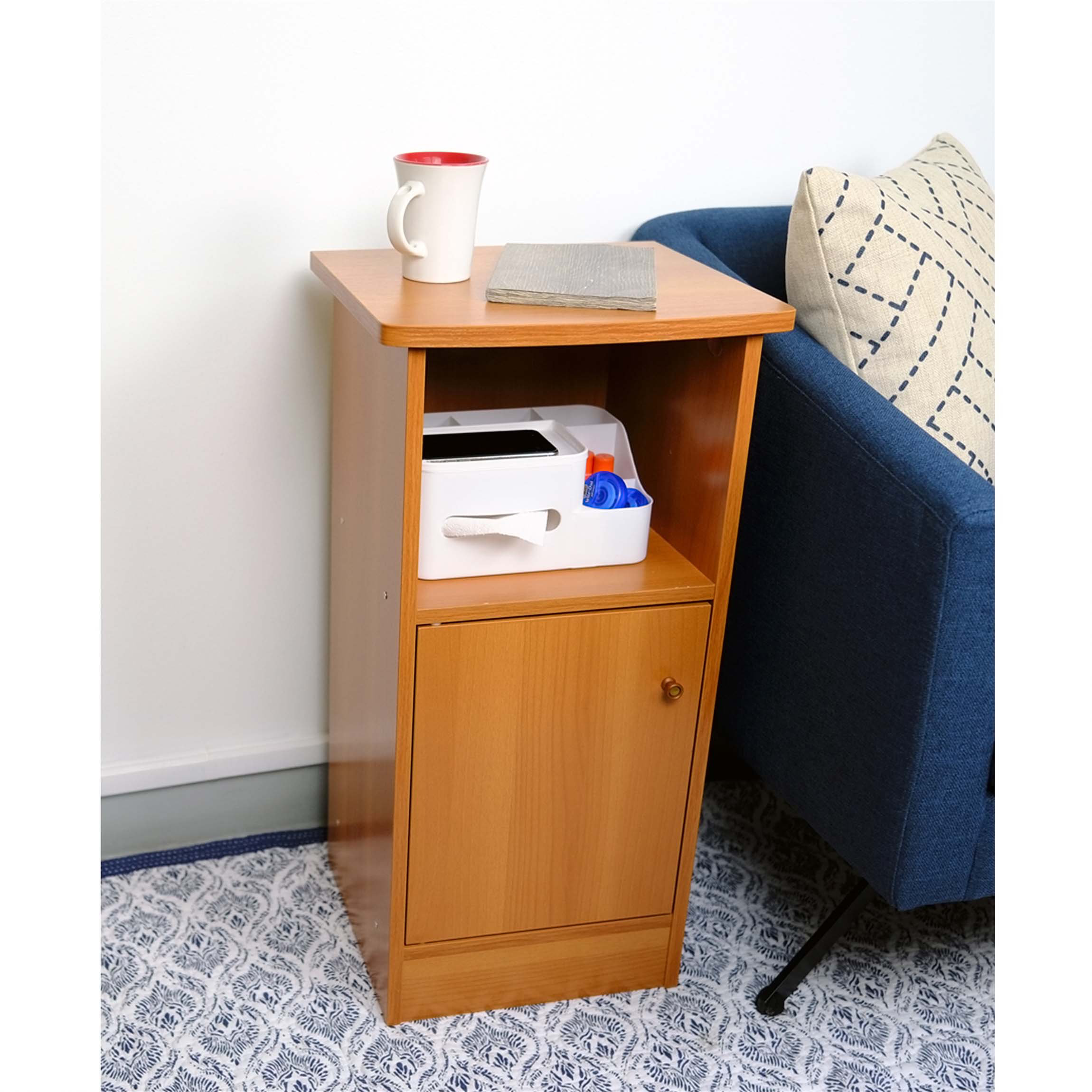 Lark Manor Chairside Table with One Door Storage Cabinet and Large ...