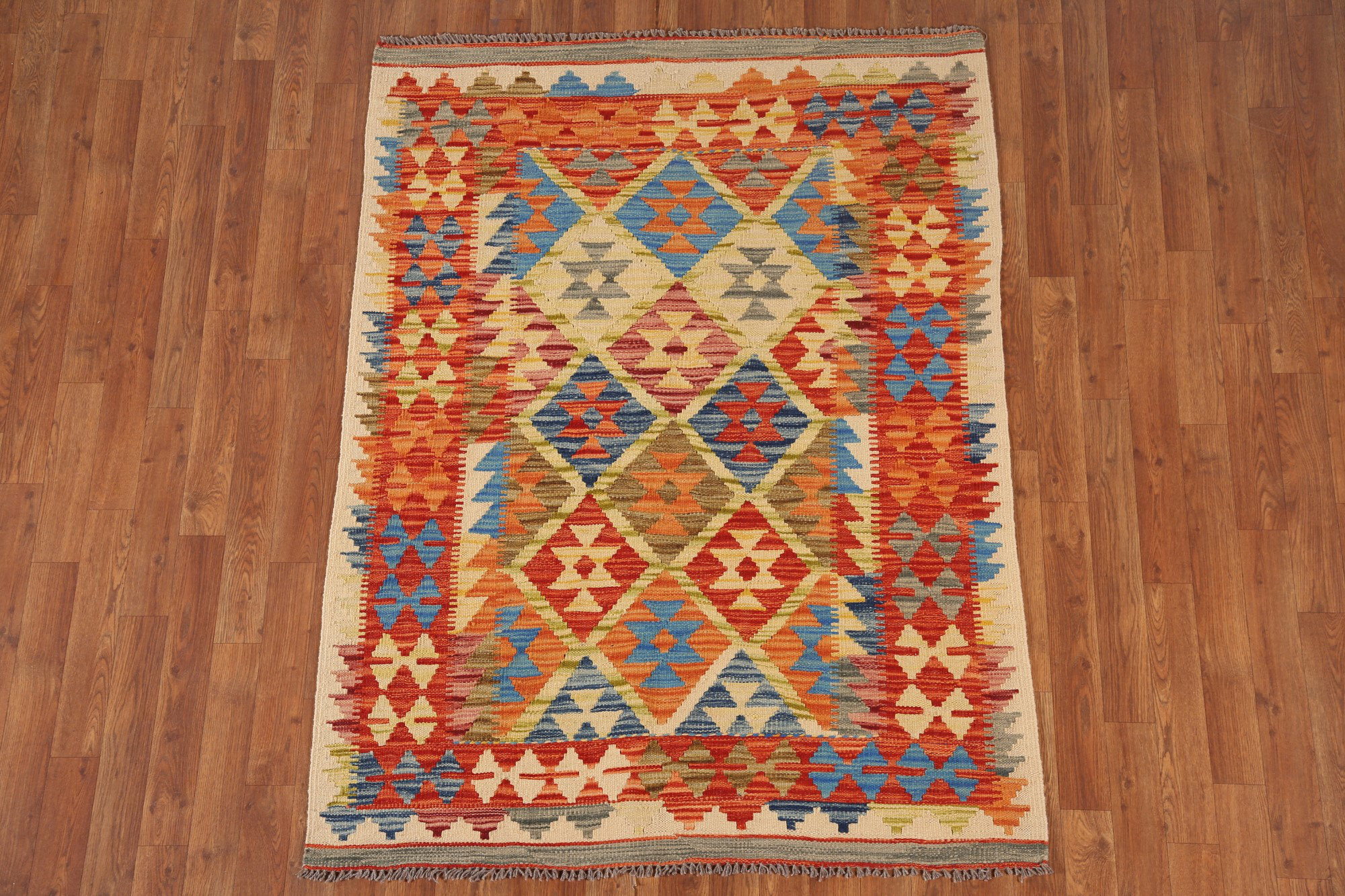 Dakota Fields Reversible Wool Kilim Oriental Rug 4x5 | Wayfair