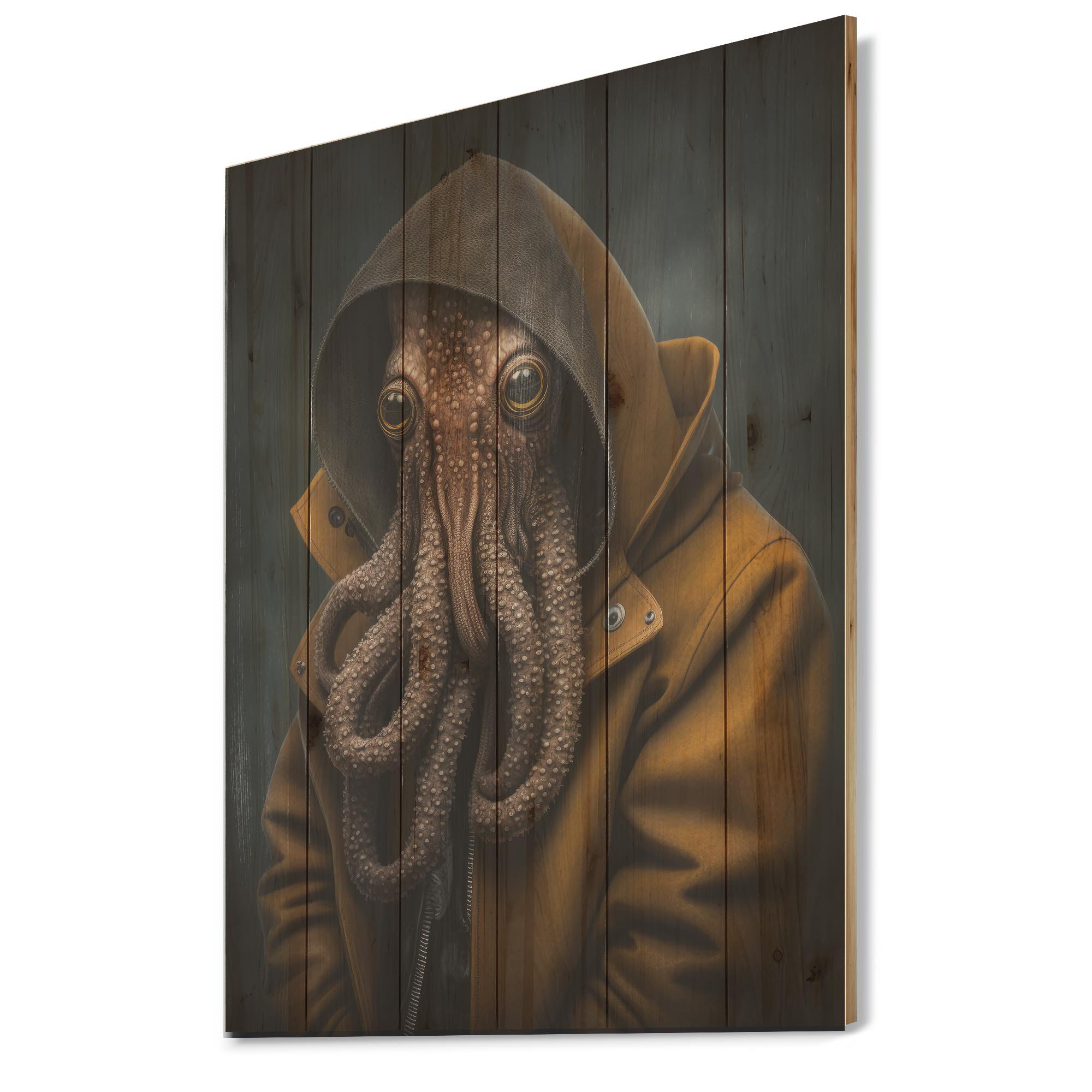 Trinx Harld Anthropomorphic Of Octopus Portrait IV - Animals Wood Wall ...