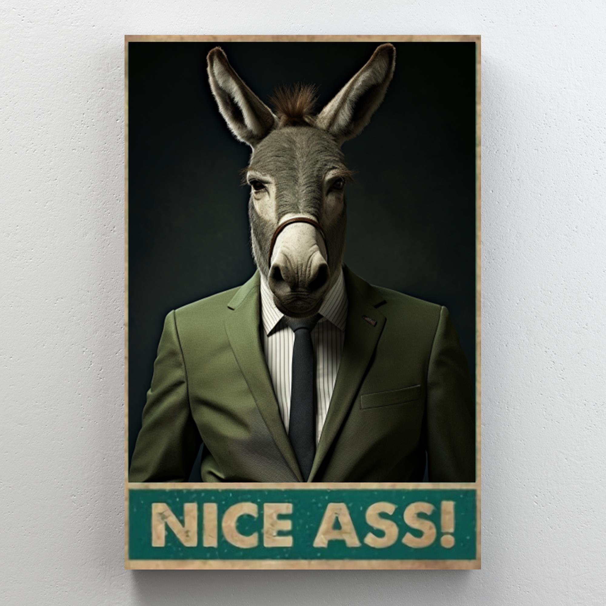 Trinx Donkey Nice Ass On Canvas Graphic Art | Wayfair