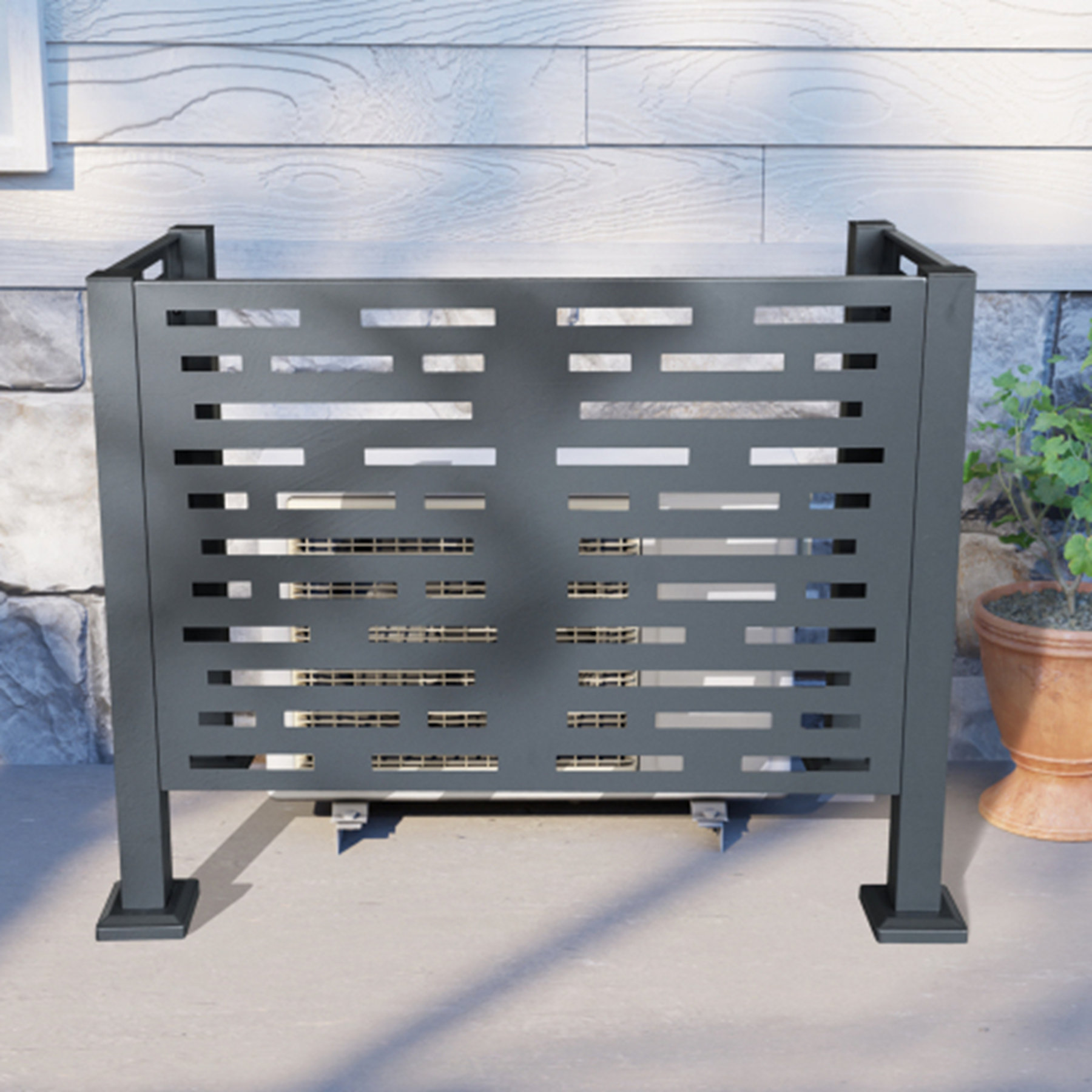 DAMALU Air Conditioner Fence for Outdoor Units,Metal Privacy Fence ...