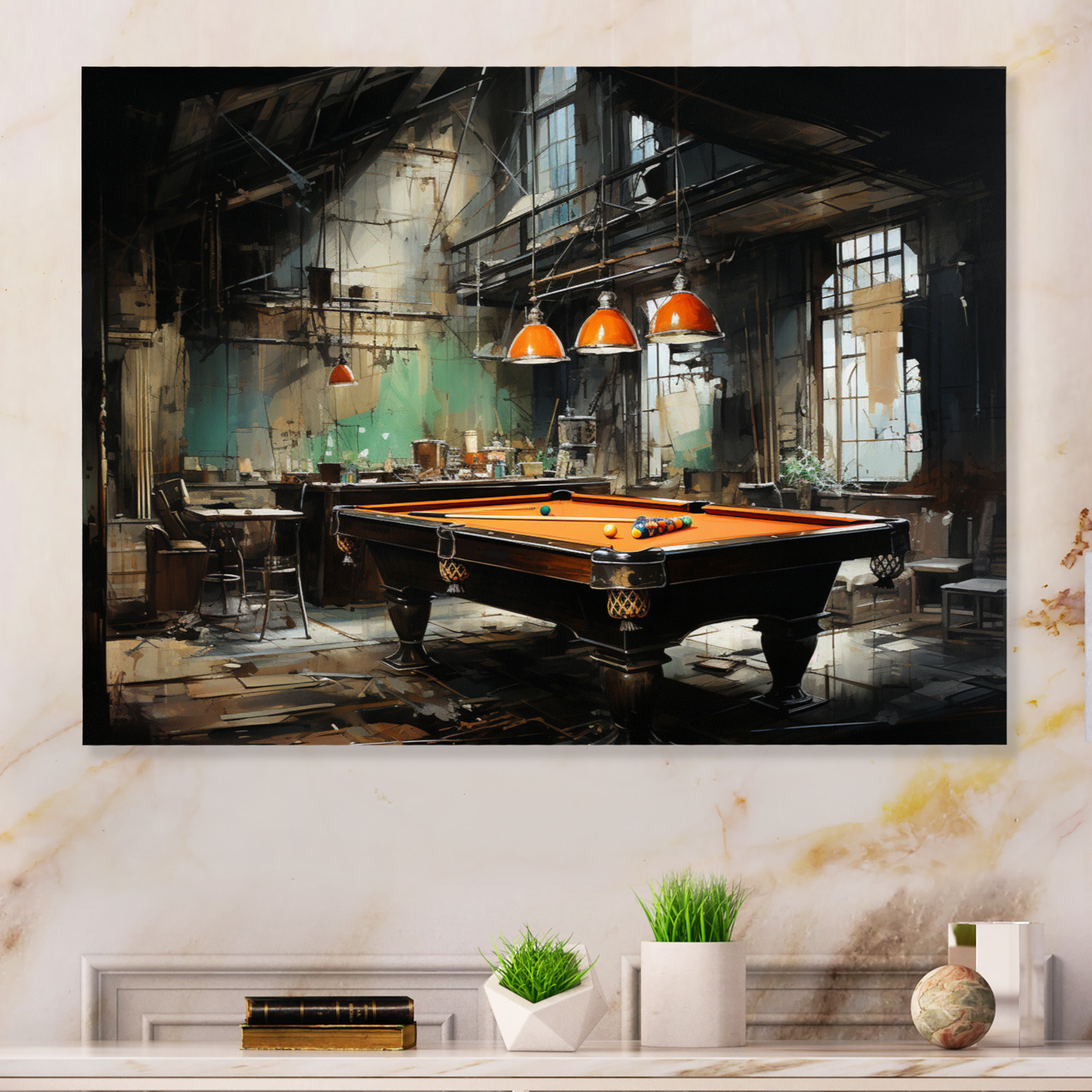 Williston Forge Billard Industrial Game III - Sports Metal Wall Decor ...