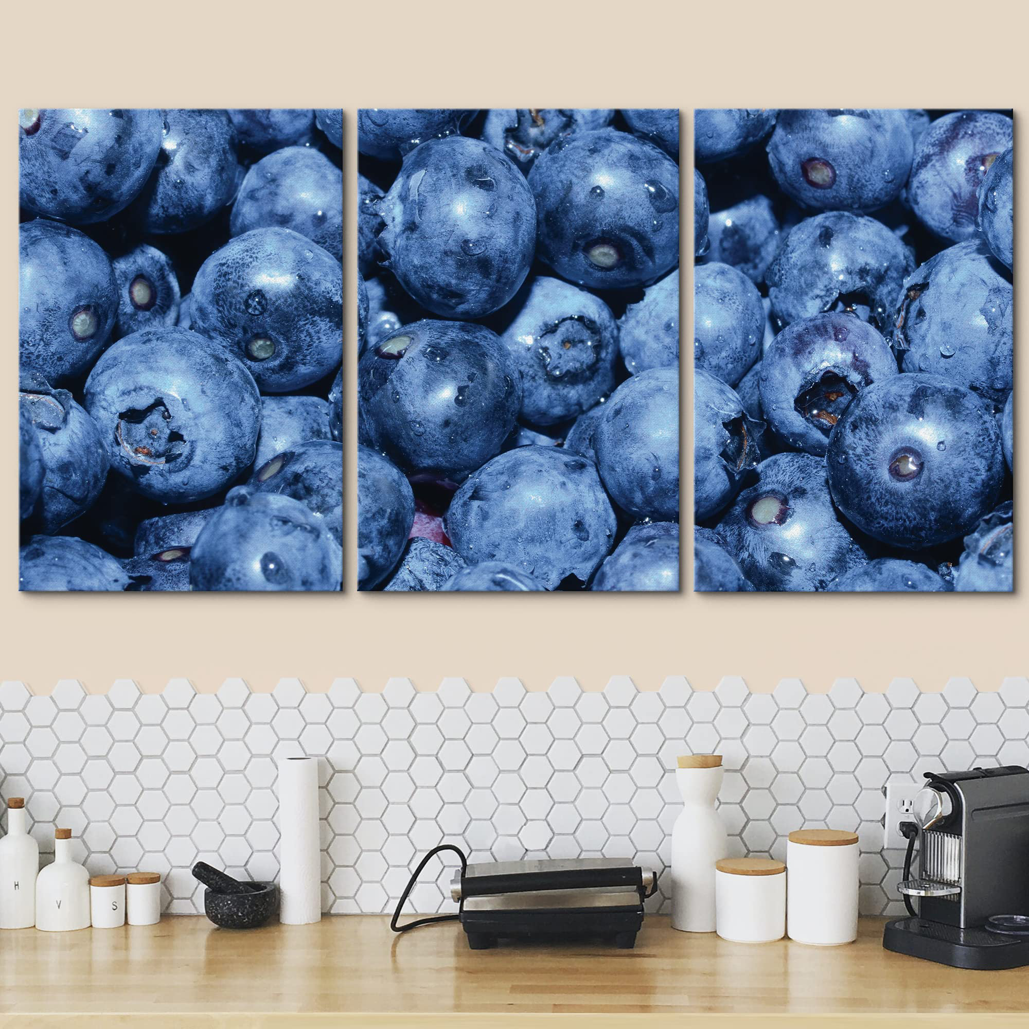 IDEA4WALL Aerial Close Up Blueberry Collage Food Culinary Photography ...