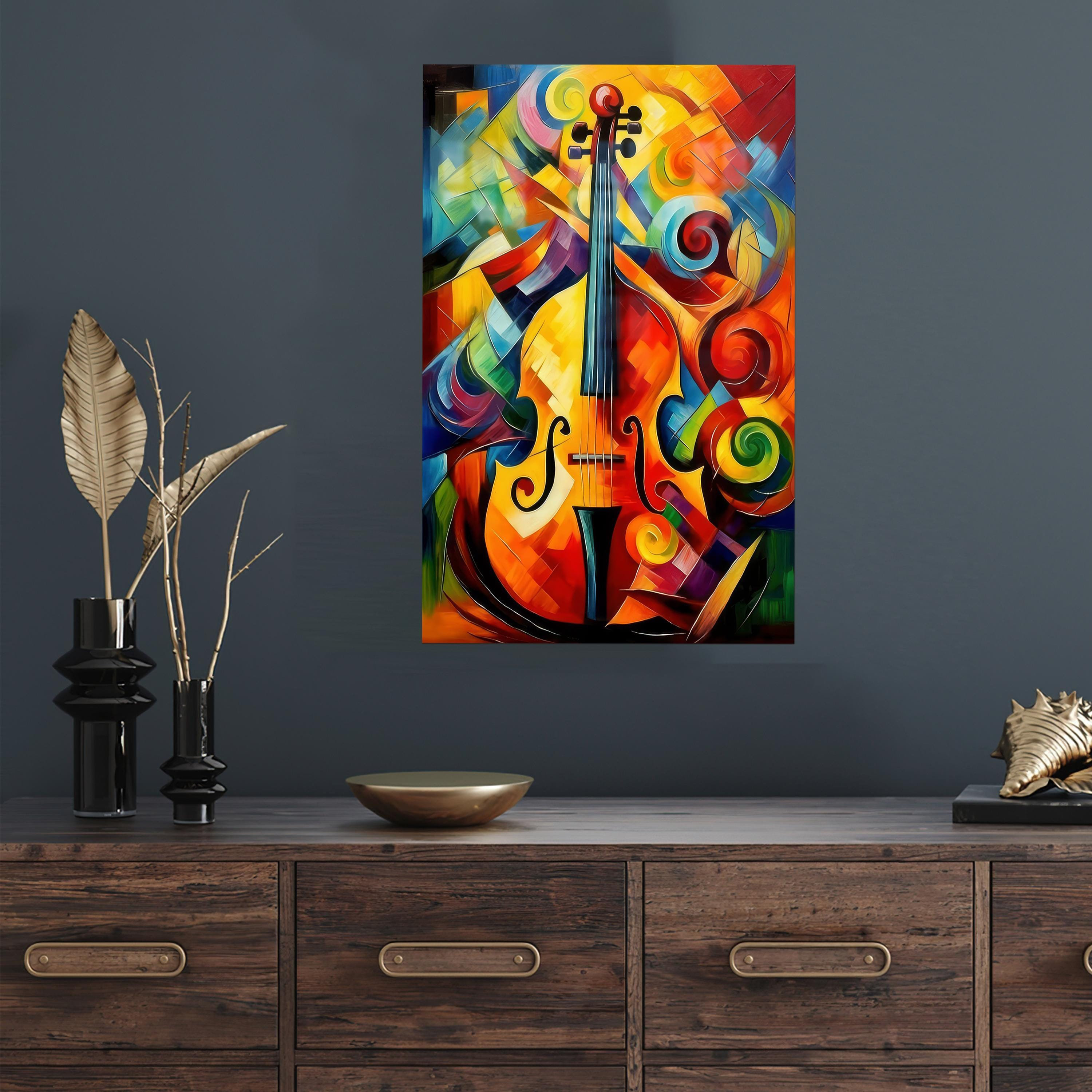 Red Barrel Studio® Stunning Abstract Glass Art Featuring a Cello ...