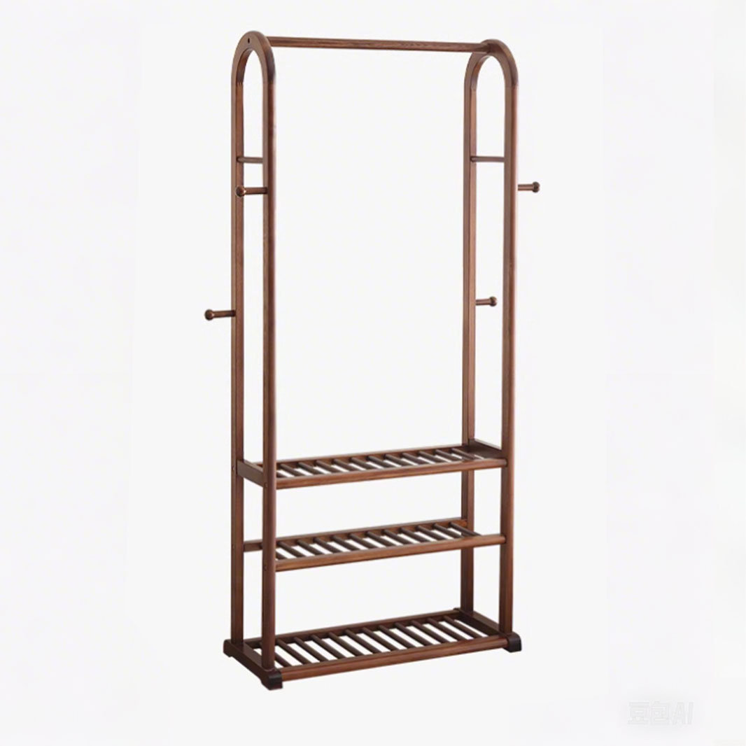 Brass Foam Walnut Minimalism Solid Wood Clothes Rack | Wayfair