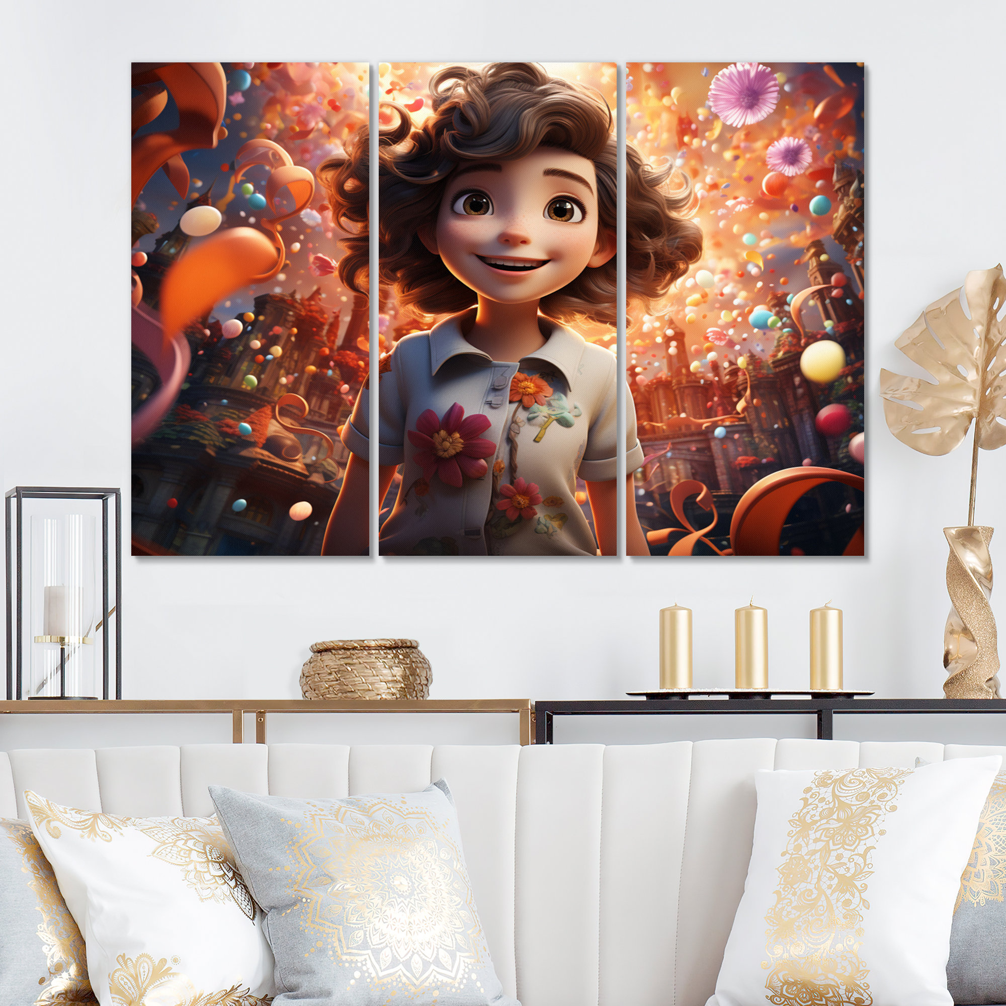 Design Art Animation At The Amusement Park I - Animation Canvas Art ...