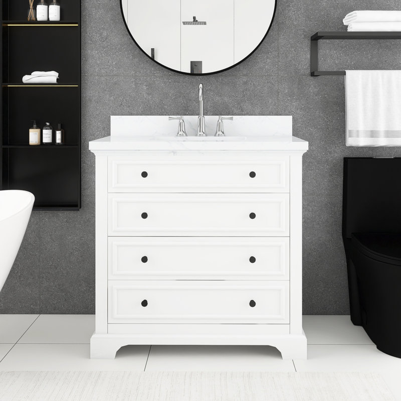 Winston Porter Richette 36'' Free Standing Single Bathroom Vanity with ...