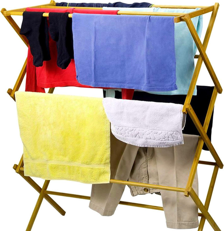 Novond Collapsible Folding Bamboo Laundry Drying Rack for Drying ...