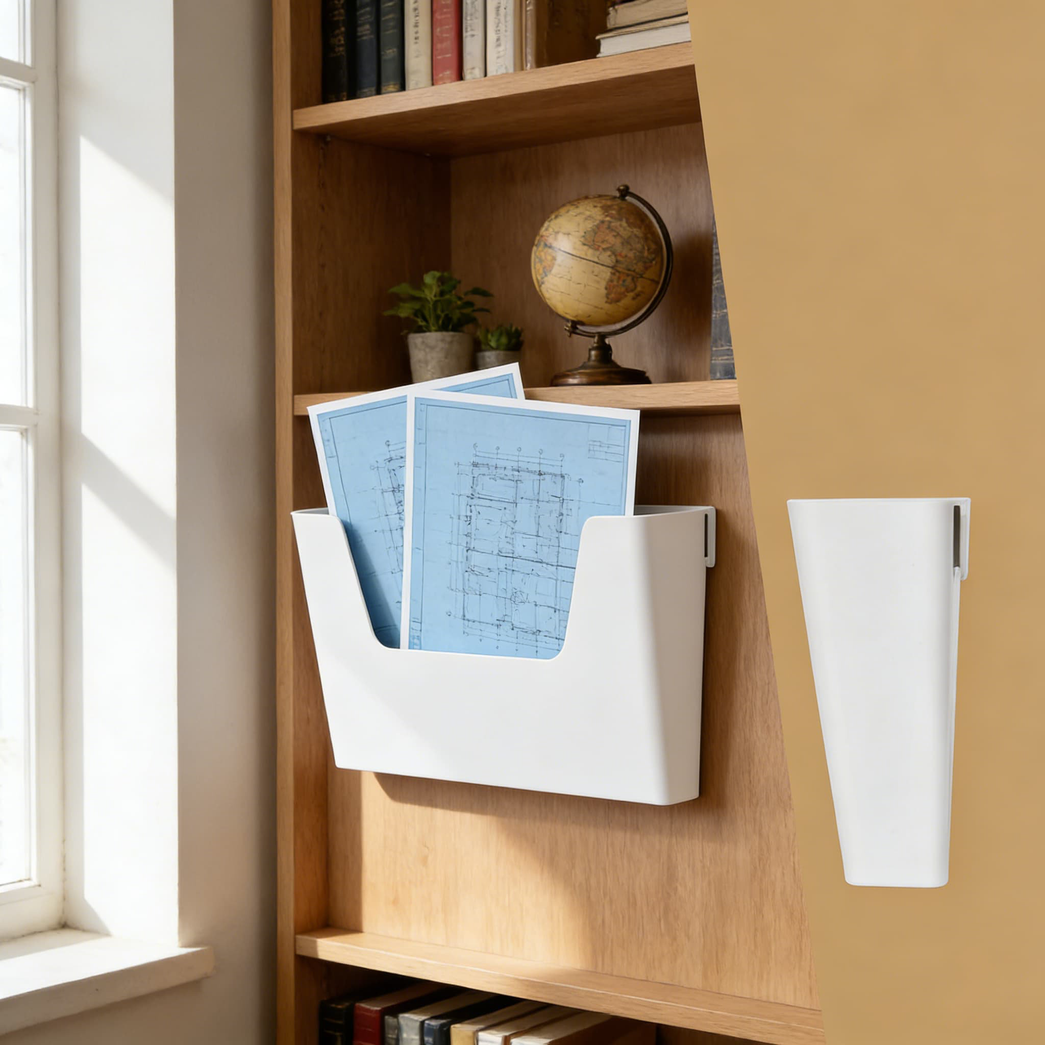 Inbox Zero Adhesive Wall File Holder Organizer With No-Drill Mounting ...