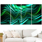DesignArt Emerald Energy Green 5 Piece Graphic Art on Wrapped Canvas ...