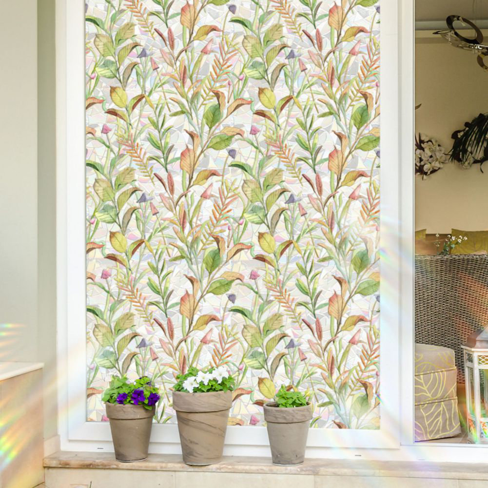 Winston Porter Window Privacy Film Rainbow Fern Leaves Window Clings ...