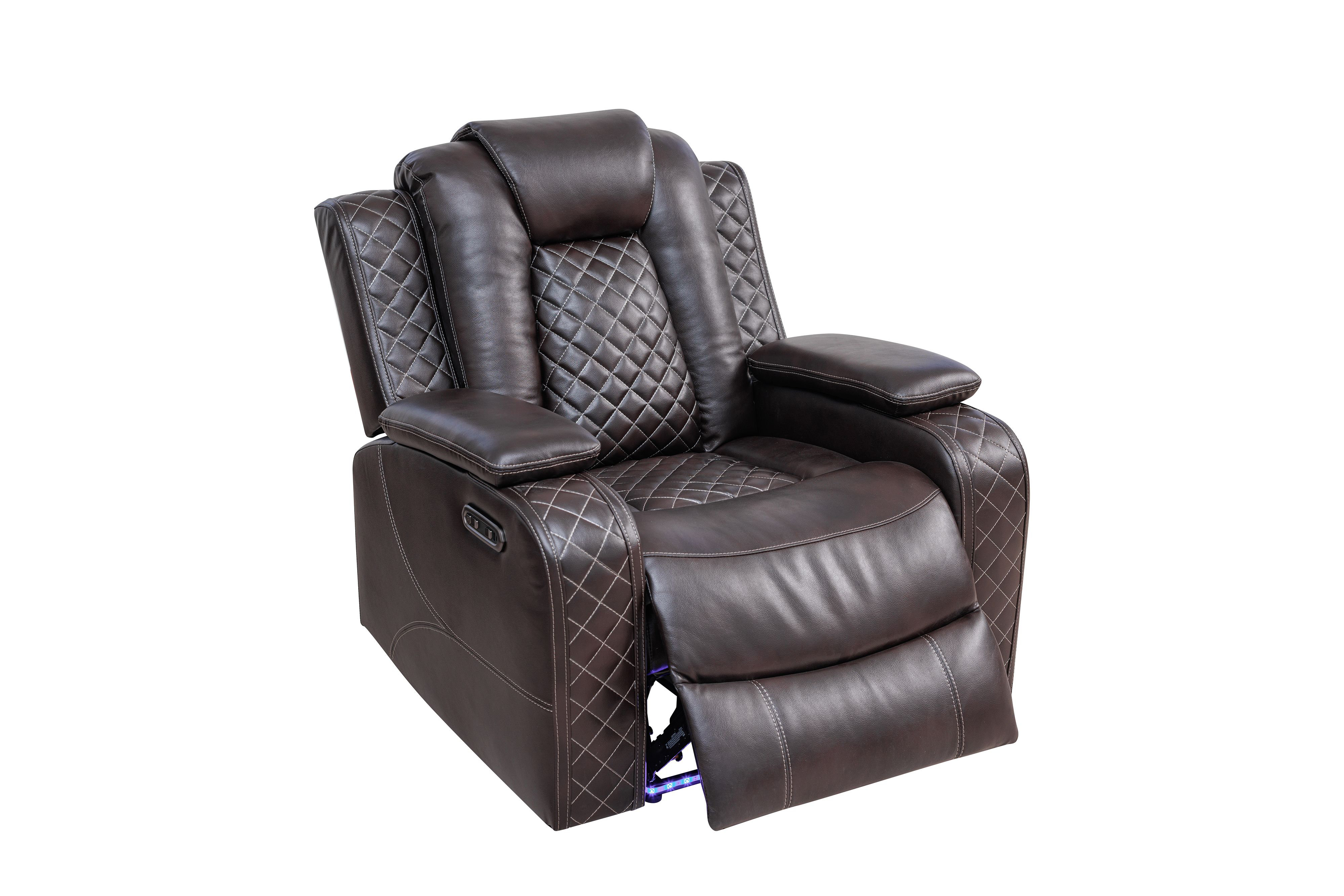 Wade Logan® Codrina Power Recliner With Led Glow & Air Leather Comfort | Wayfair