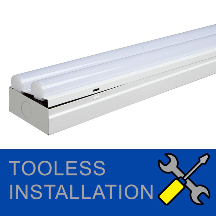 Orren Ellis Loesceke 2ft Twin Tube LED Shop Light Dimmable Linear ...