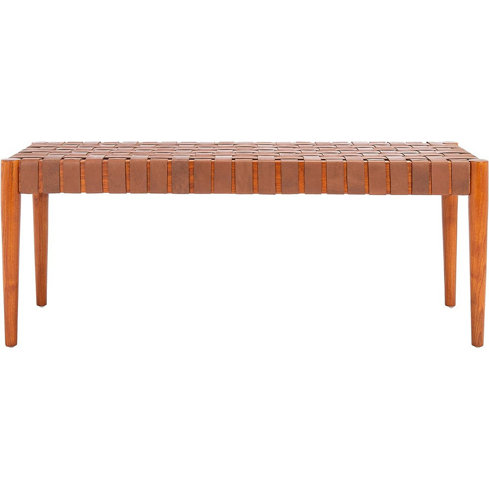 Corrigan Studio® Home Amalia 47-inch Cognac And Dark Brown Leather ...