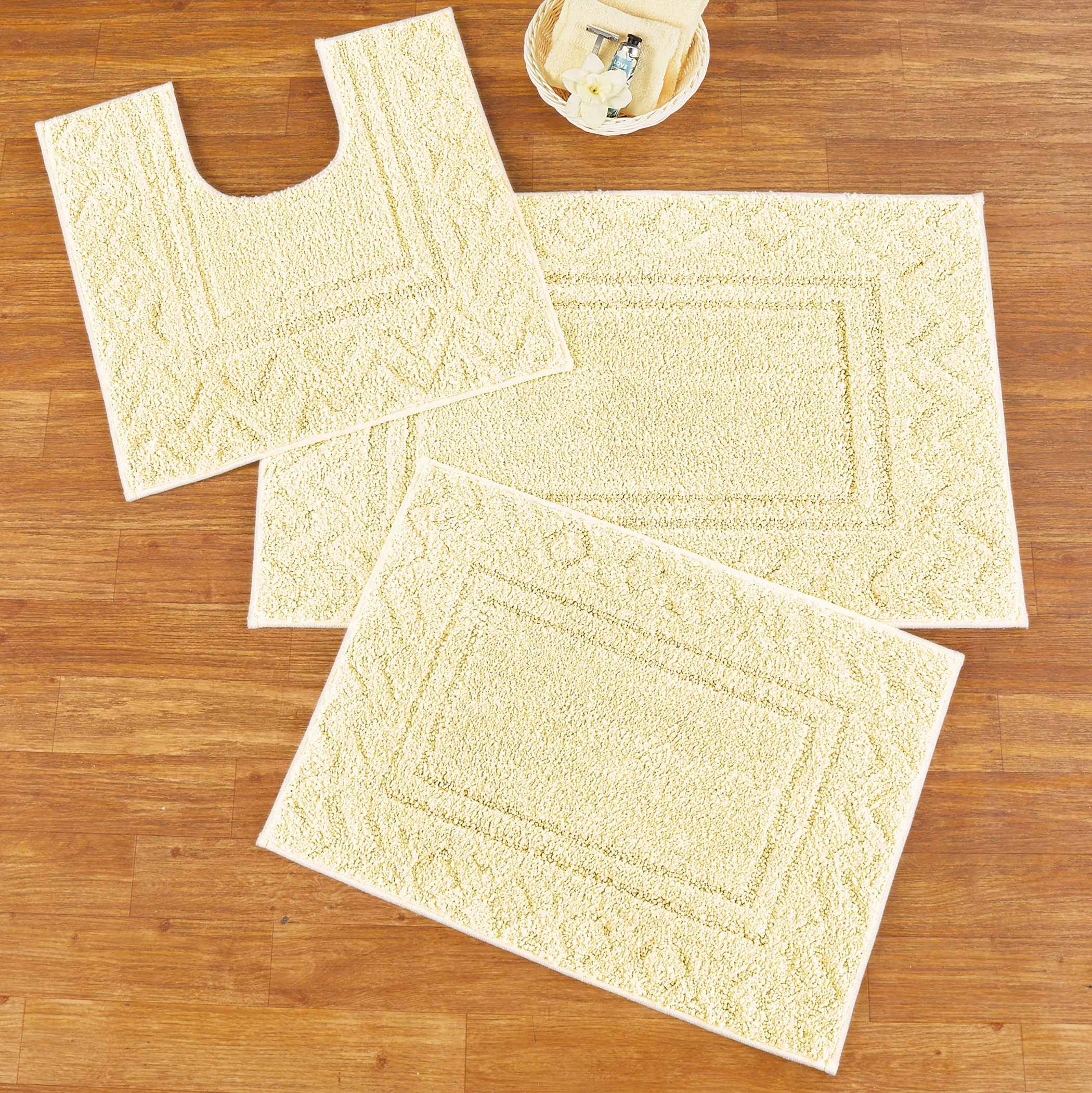 Ebern Designs Armalda 3 Piece Solid Color Bath Rug Set & Reviews | Wayfair