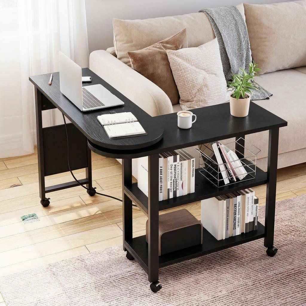 Tucker Murphy Pet™ 360° Sofa Side Table with Charging Station, 2-Tier ...
