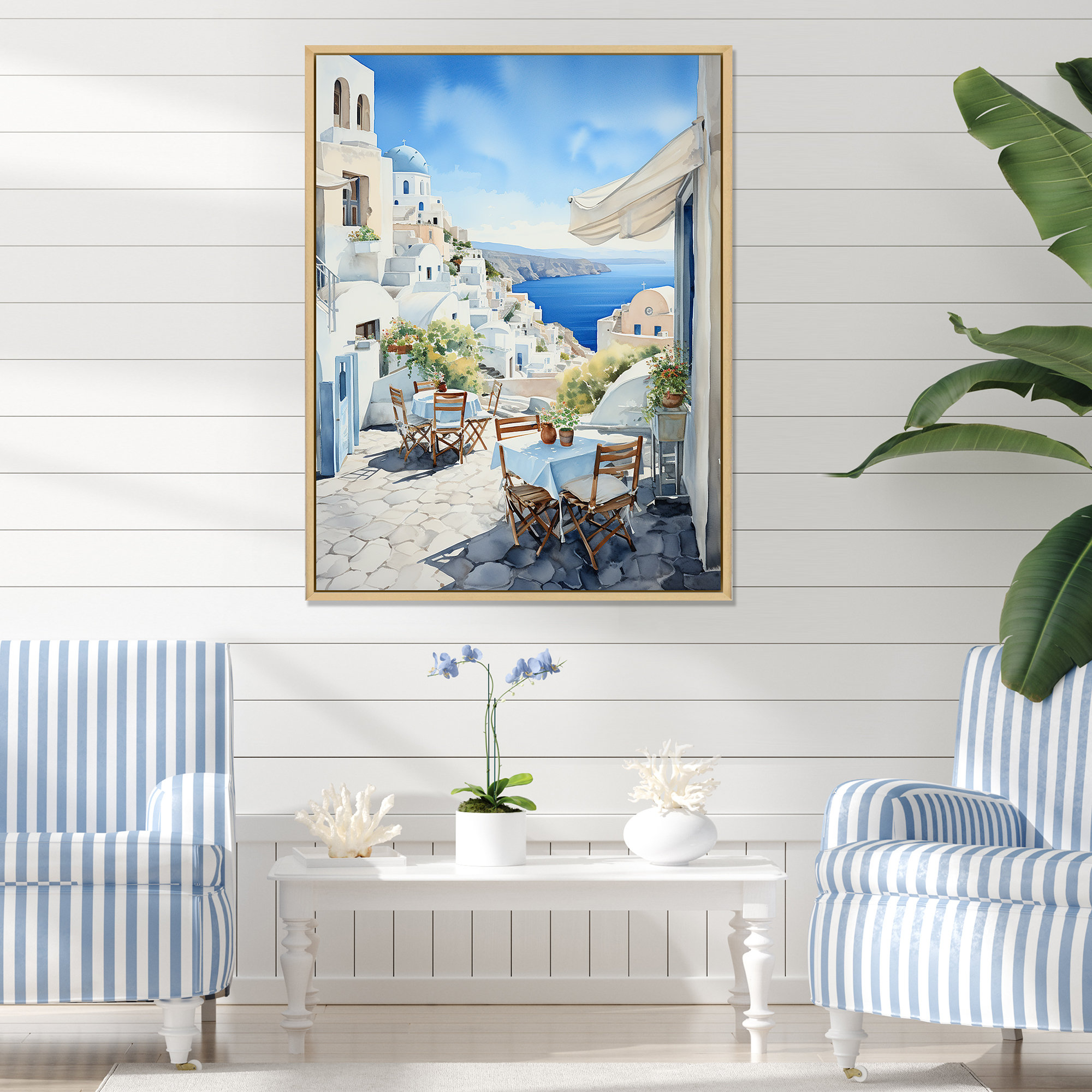 Dovecove Greek Isles Coastal Village II - Greece Wall Art | Wayfair