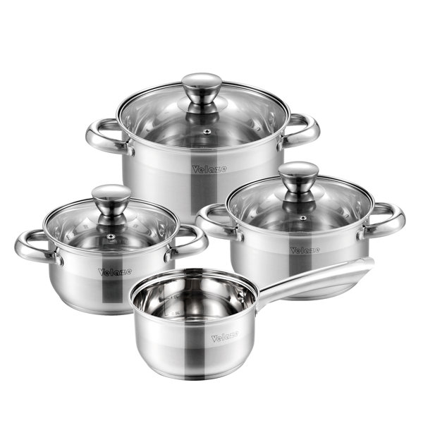 Blue Elephant 7 - Piece Non-Stick Stainless Steel (18/10) Cookware Set ...