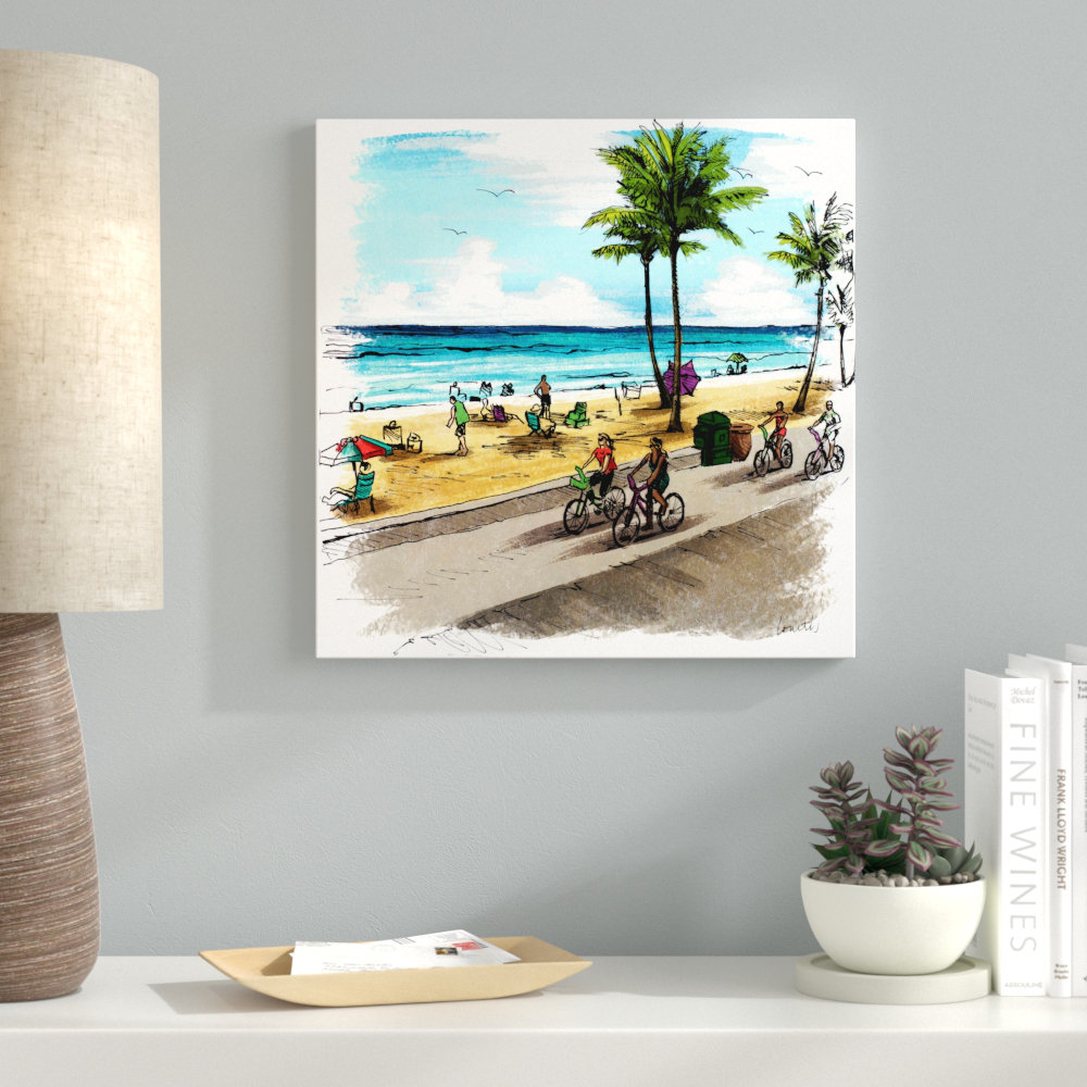 Ebern Designs 'Boardwalk Scene in Color I' Graphic Art Print | Wayfair