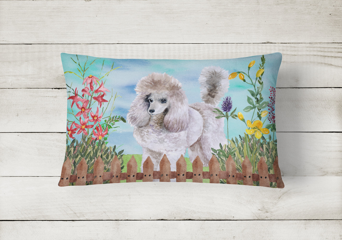 Caroline's Treasures Poodle Spring Indoor/Outdoor Throw Pillow | Wayfair