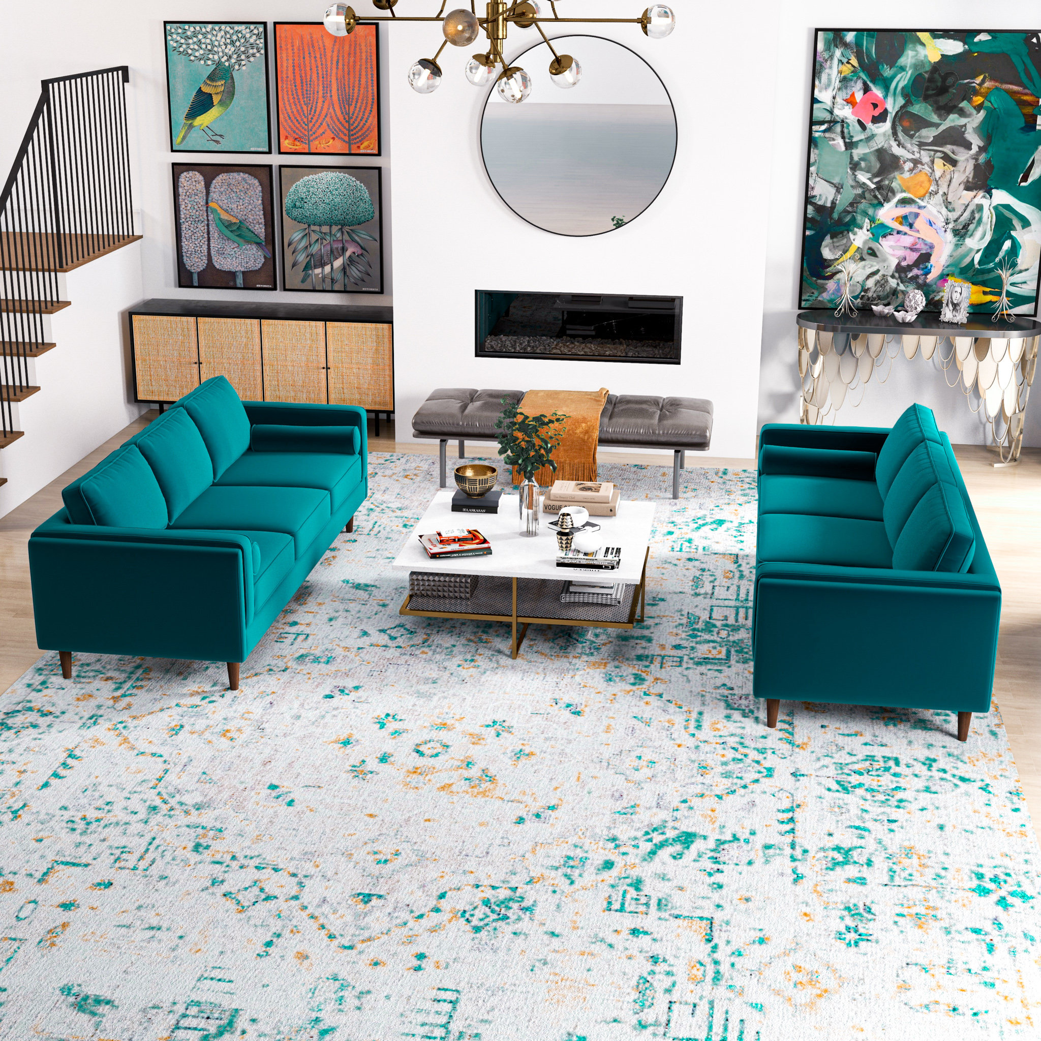 Everly Quinn Naiara 2 Piece Velvet Living Room Set - Wayfair Canada