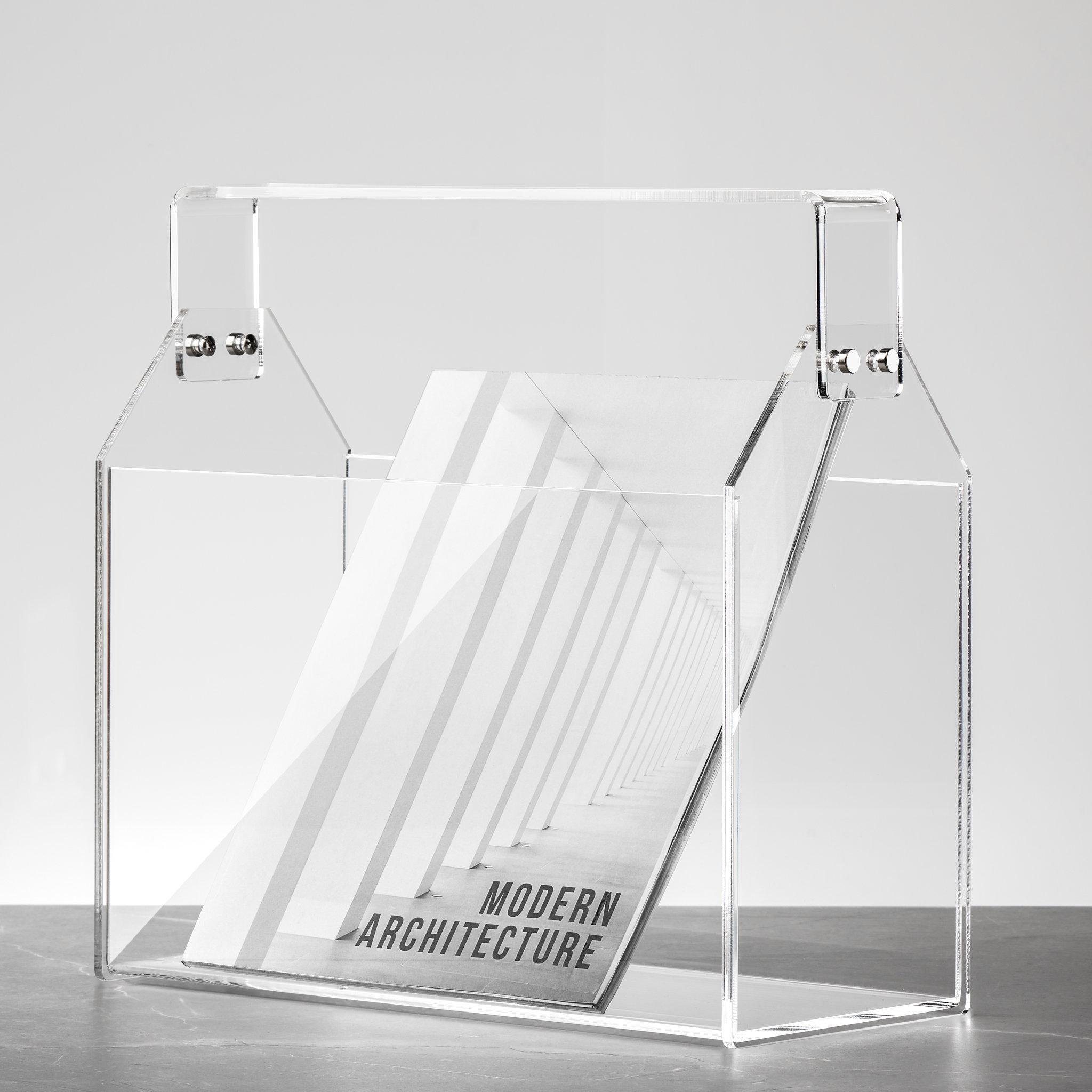 Orren Ellis Hazelmae Plastic / Acrylic Free Standing Magazine Rack ...