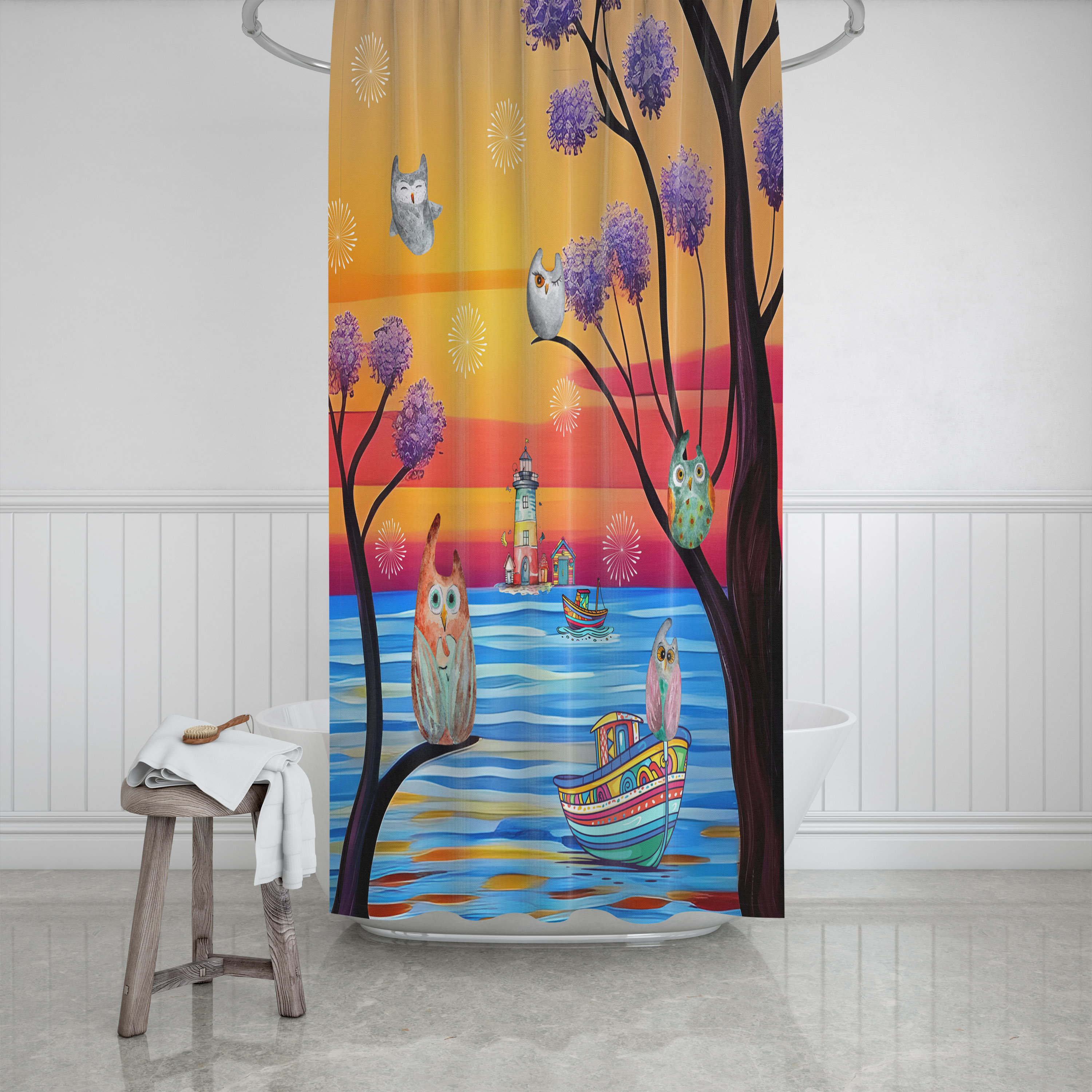East Urban Home Locklair Floral Shower Curtain | Wayfair