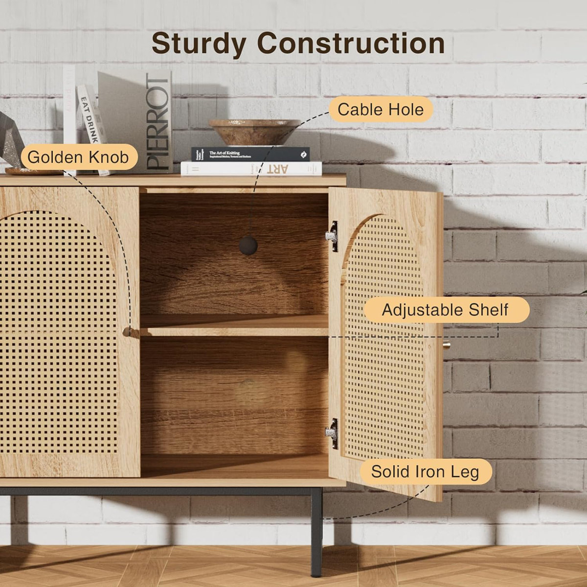 Ivy Bronx Windmere Rattan Buffet Bar Cabinet | Wayfair