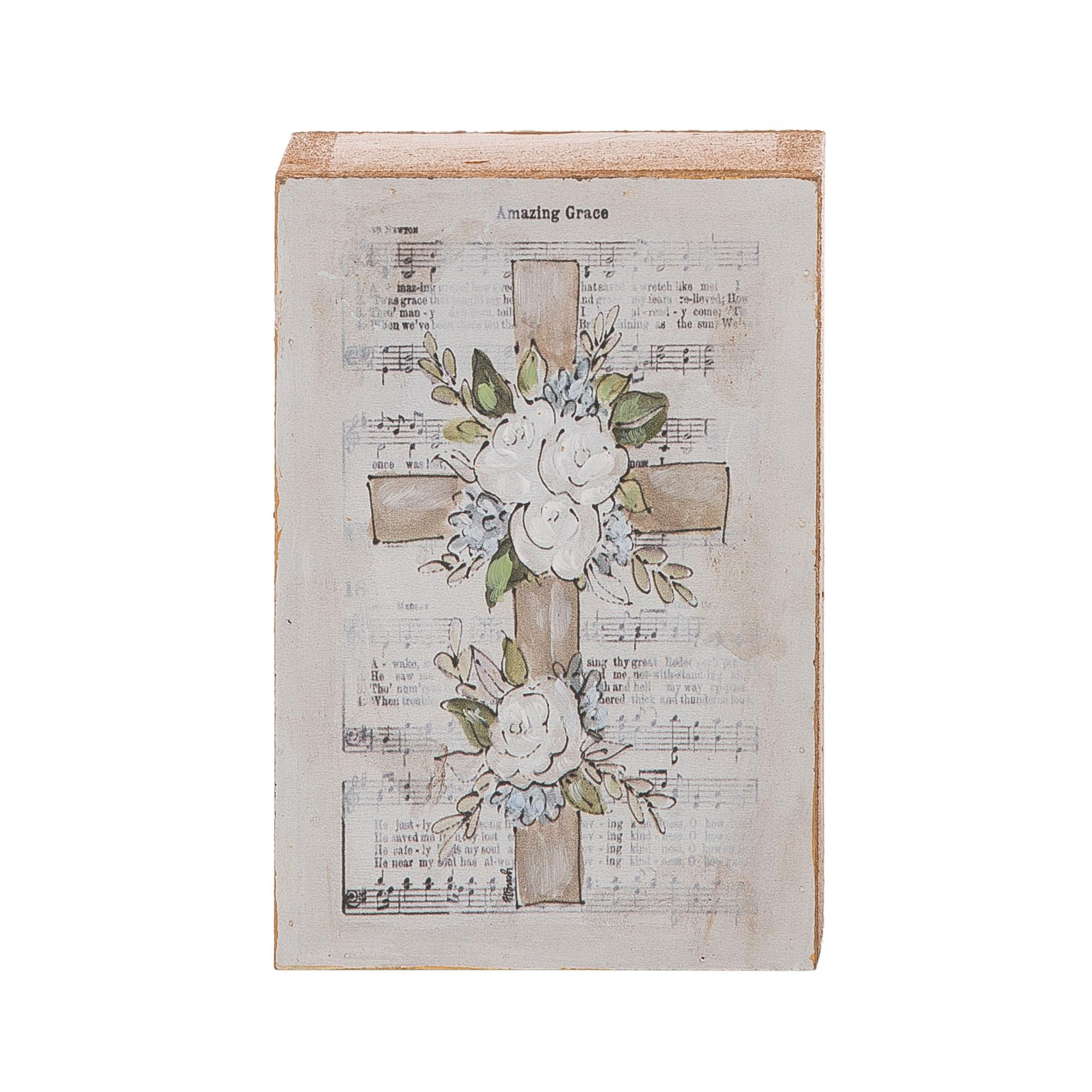 The Holiday Aisle® Wood Block Sheet Music Amazing Grace Home ...