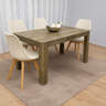 Ebern Designs Modern Rustic Effect Wood Dining Table With 4 Cream ...