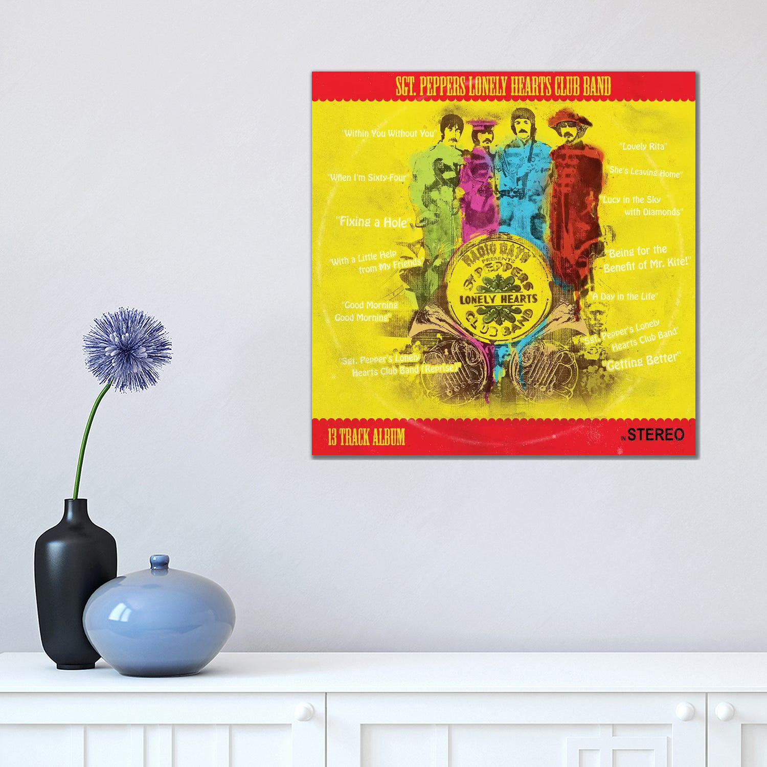 iCanvas Fab 4 Lonely Hearts Club - Advertisements Print | Wayfair