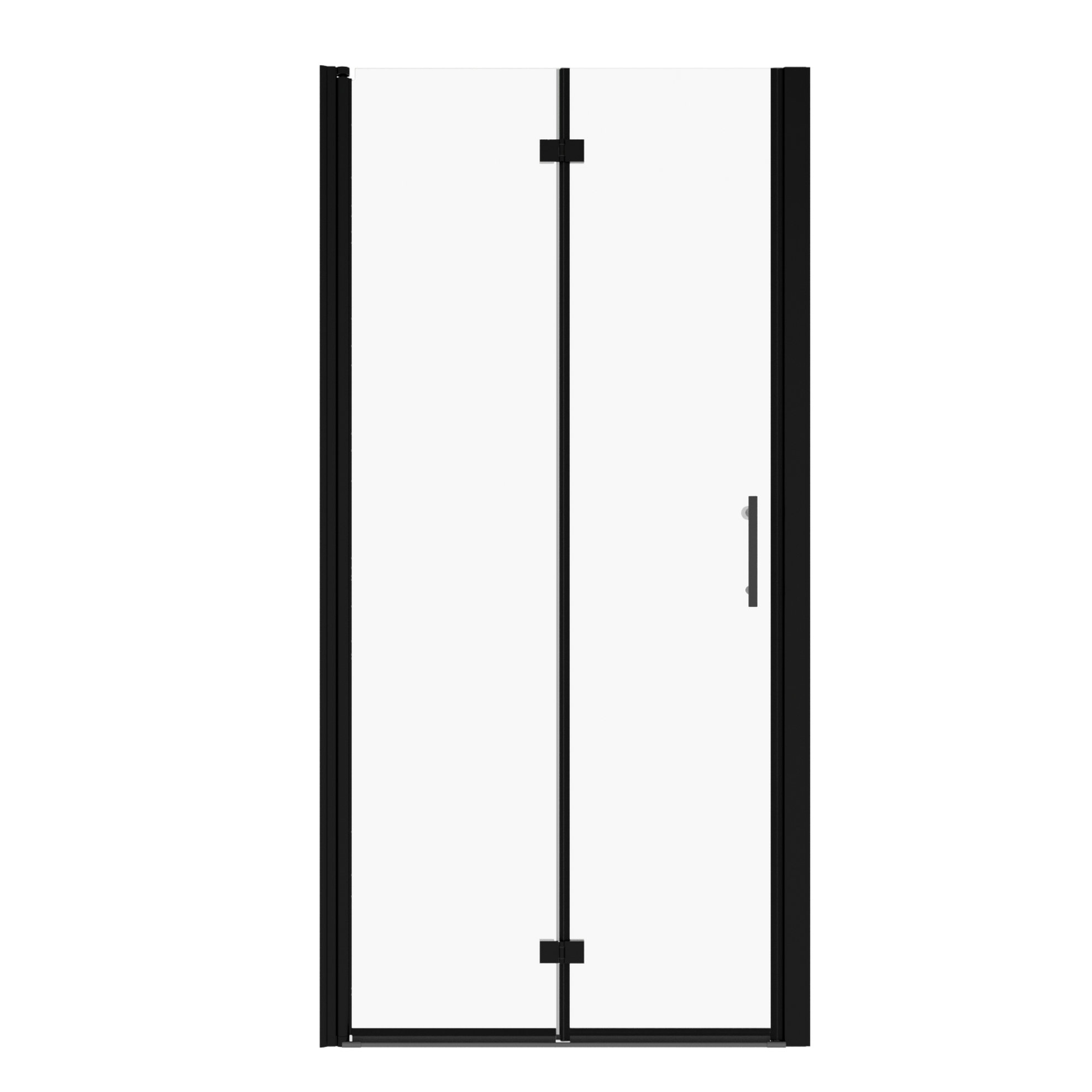 Wovilo 1/4" Tempered Glass Shower Door, Universal Pivot - Matte Black ...