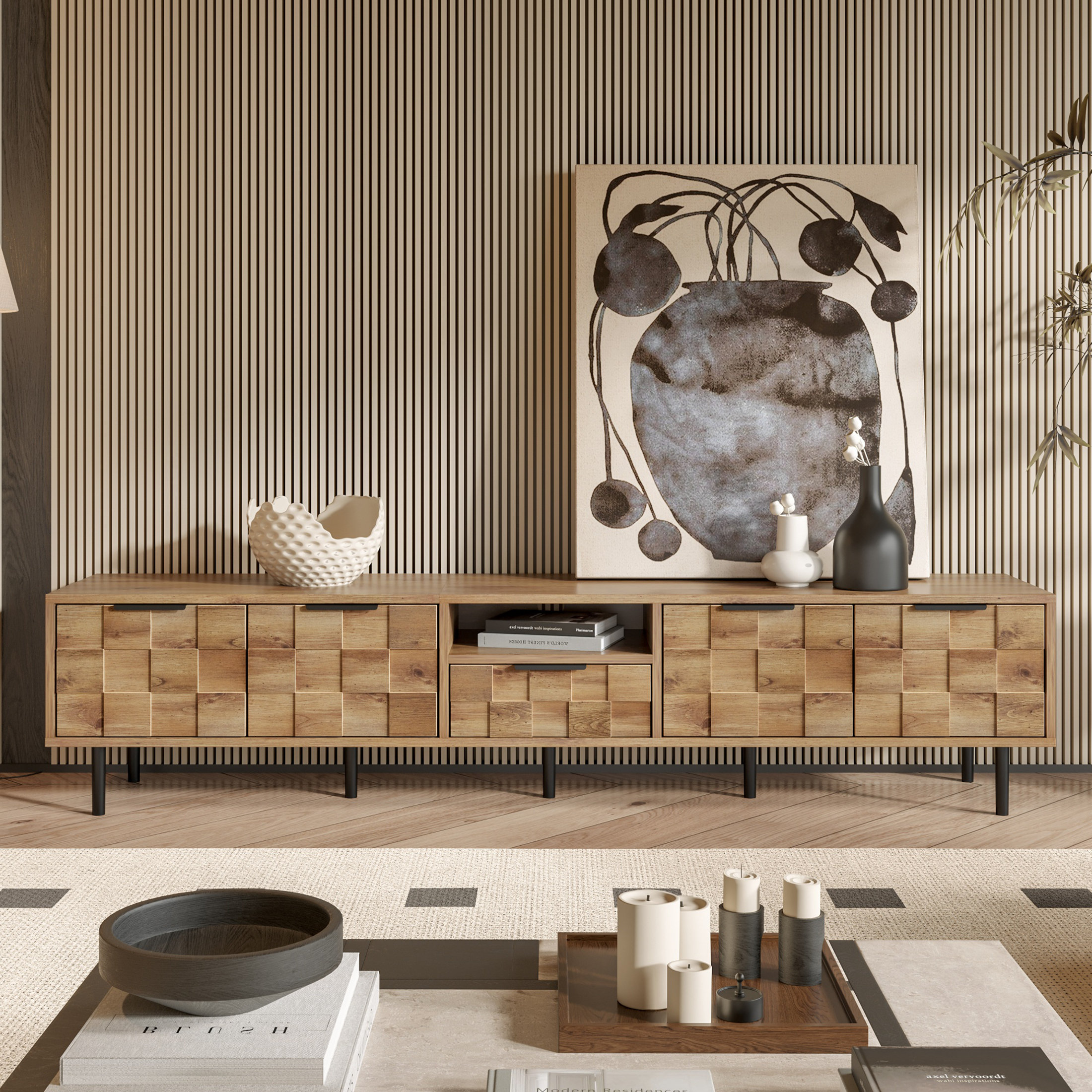 Corrigan Studio® Entertainment Center Wood TV Media with Storage | Wayfair