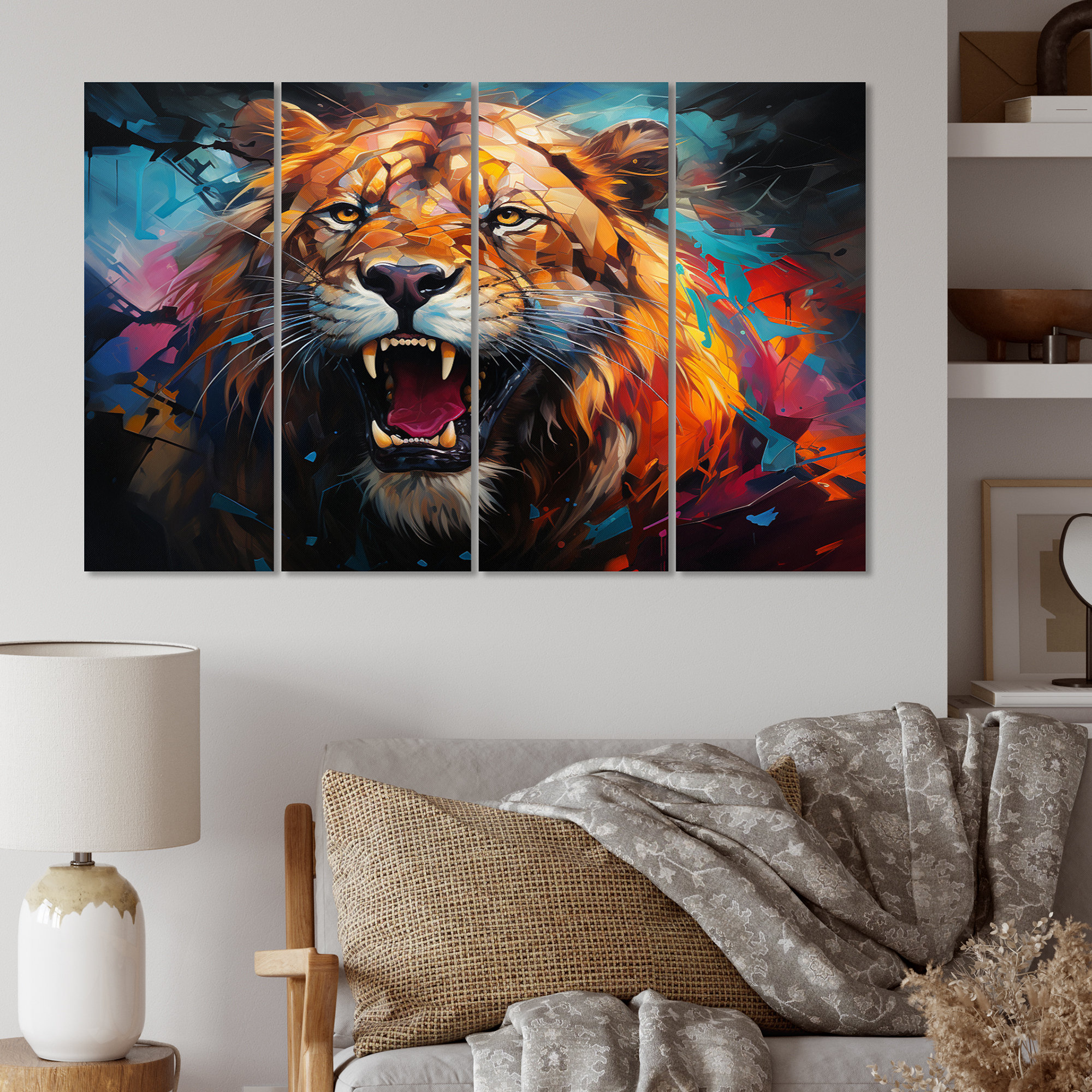 Dakota Fields Lion Futuristic Wilderness Futurist - Animals Wall Art ...