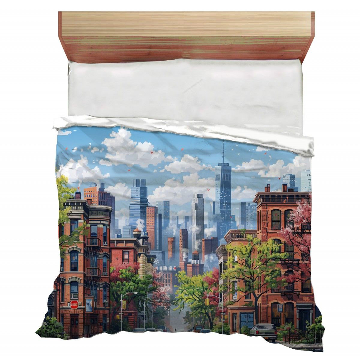 VisionDecor Cityscape Bedding Urban Comforter Metropolitan view_12404 ...