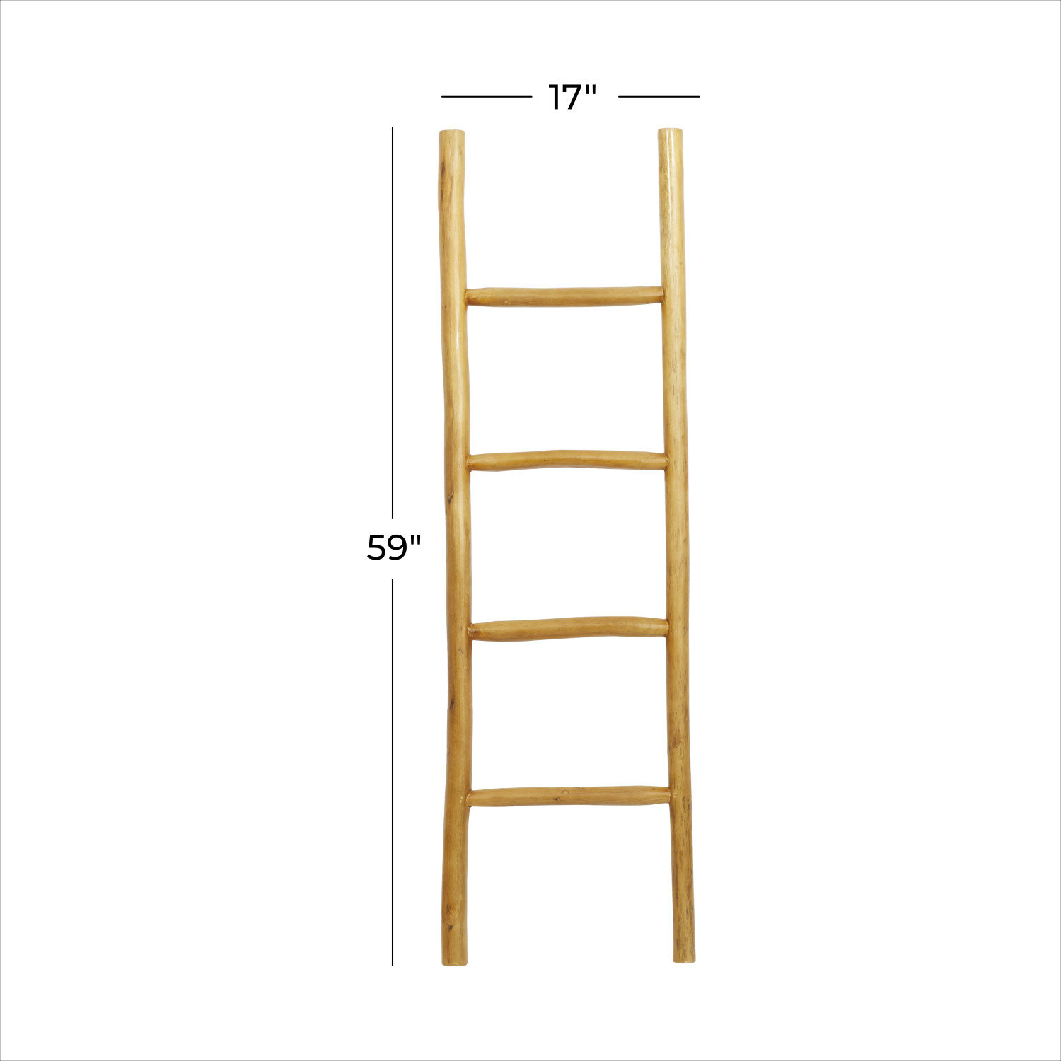 Kelly Clarkson Home Teak Wood Handmade 4 Rack Ladder 18" x 2" x 59 ...