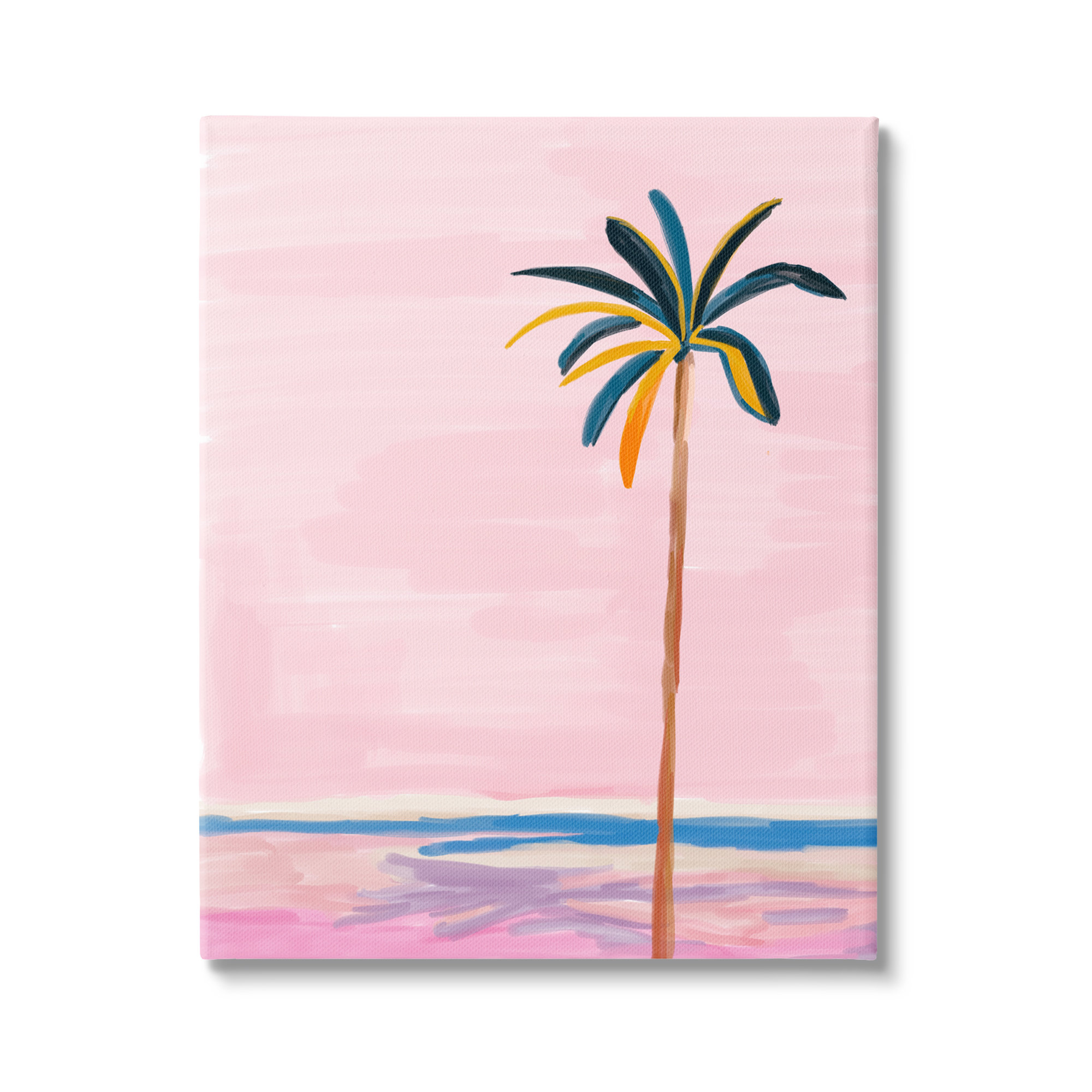 Stupell Industries Pink Modern Palm Tree Canvas Wall Art Design by ...