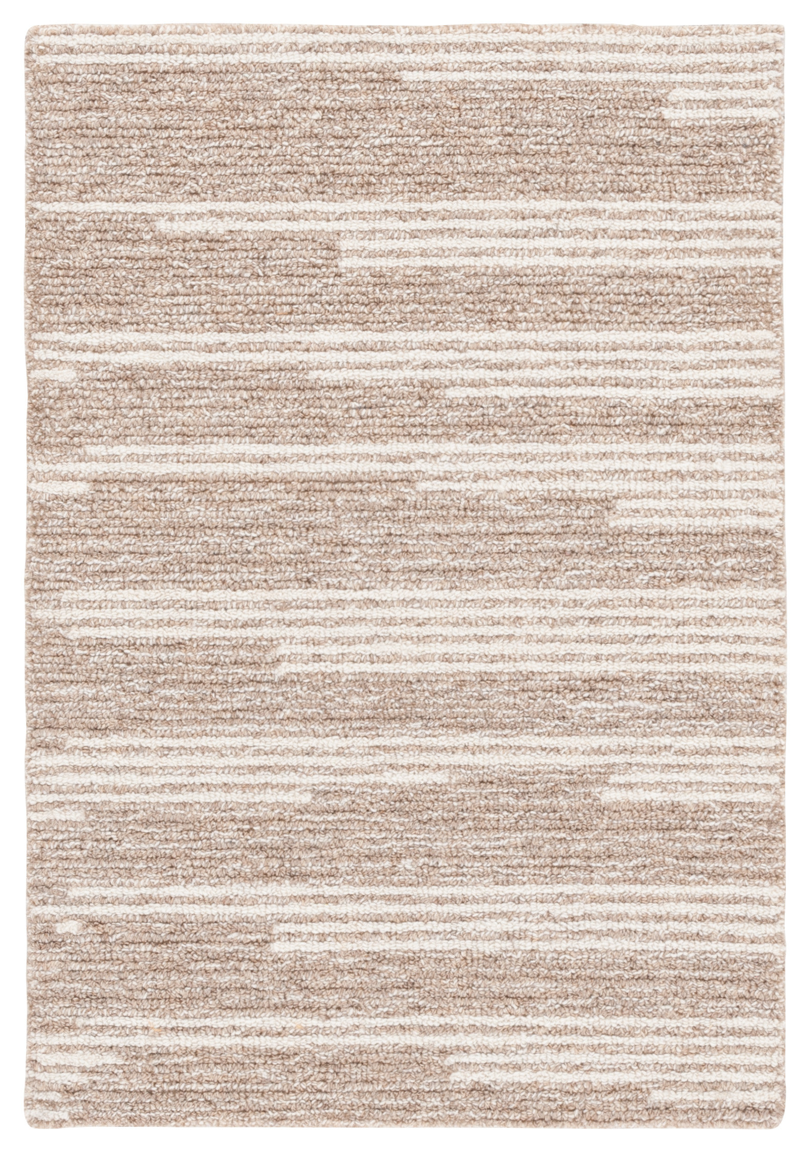 Hokku Designs Mable Ebony Hand Tufted Wool Cotton Rug in Beige/Ivory ...