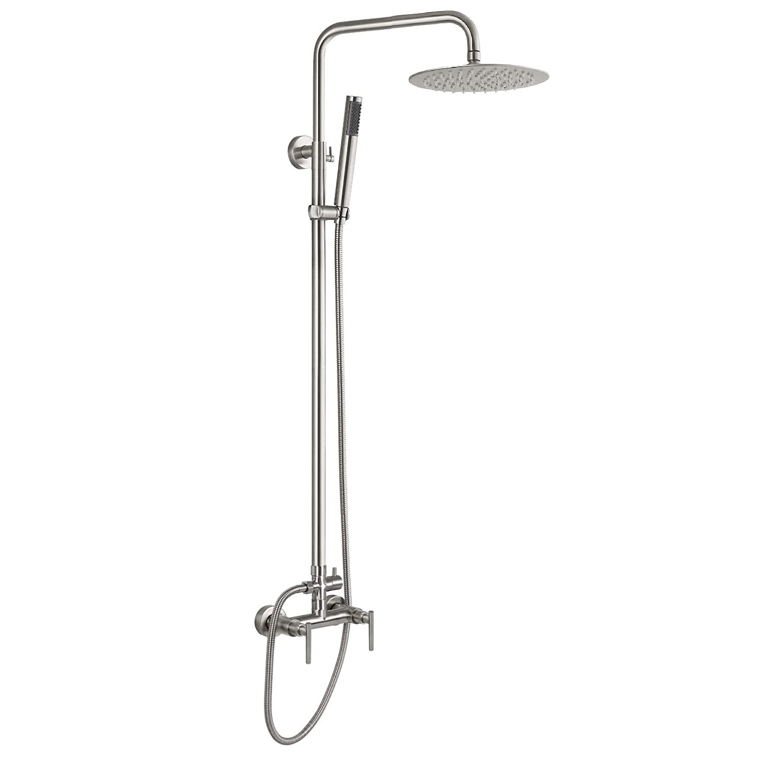 AquaStyle Milani Dual Function Outdoor Shower with Two Lever Handles ...