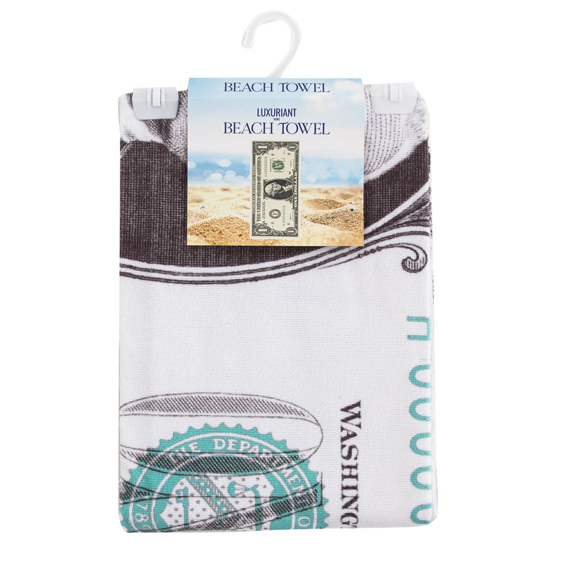Northwest Dollar Bill Beach Towel, 30 x 60 inches | Wayfair